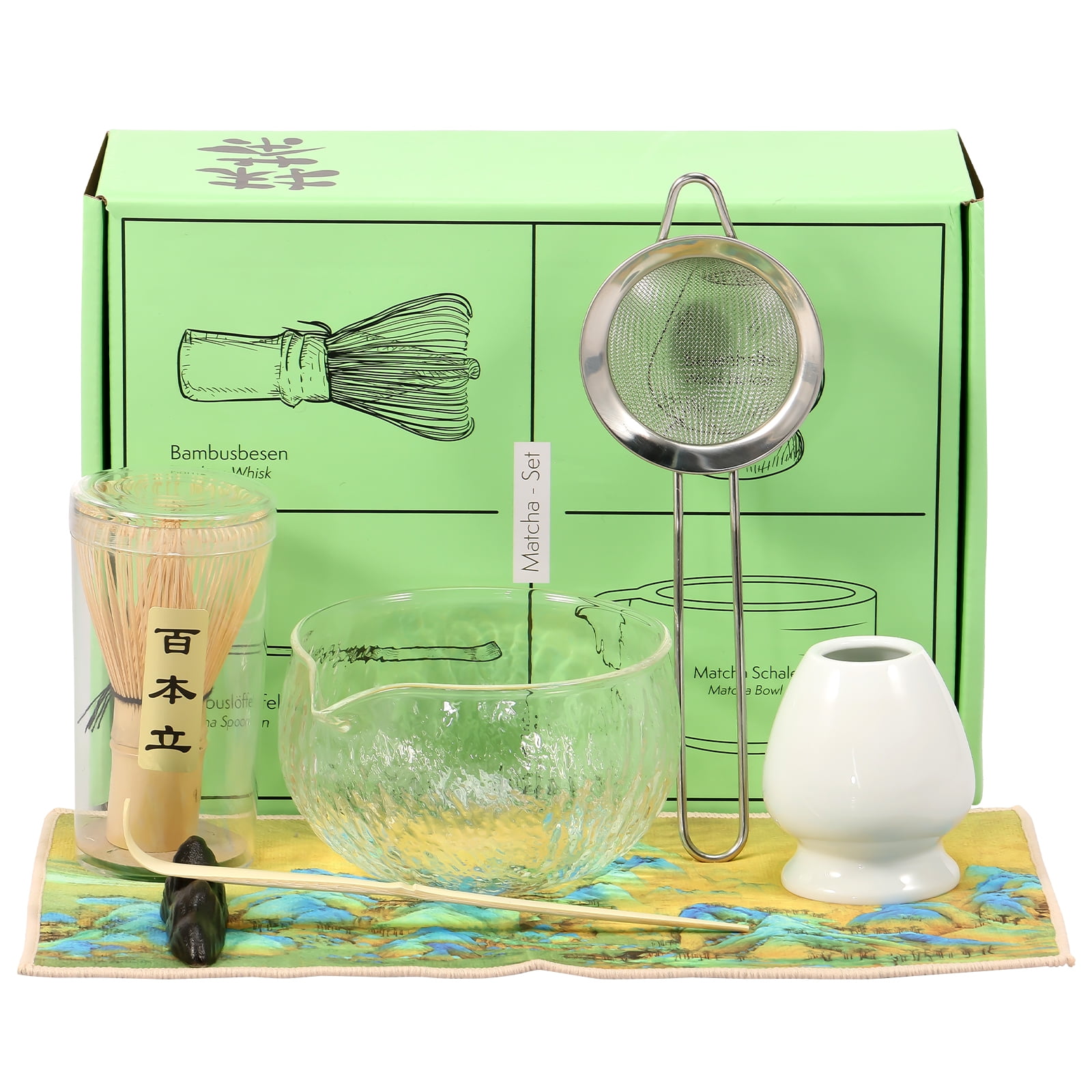 Wekvgz 14Pcs Glass Handmade Matcha Whisk Set for Home Temperature ...