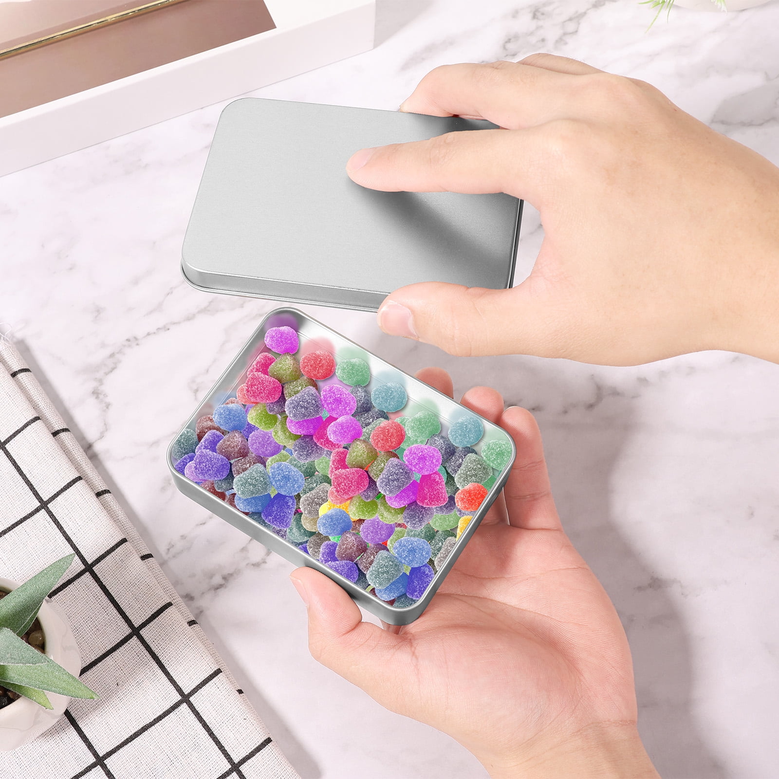 Wekvgz 14Pcs Metal Box Containers Empty Metal Box with Lids Rectangular ...