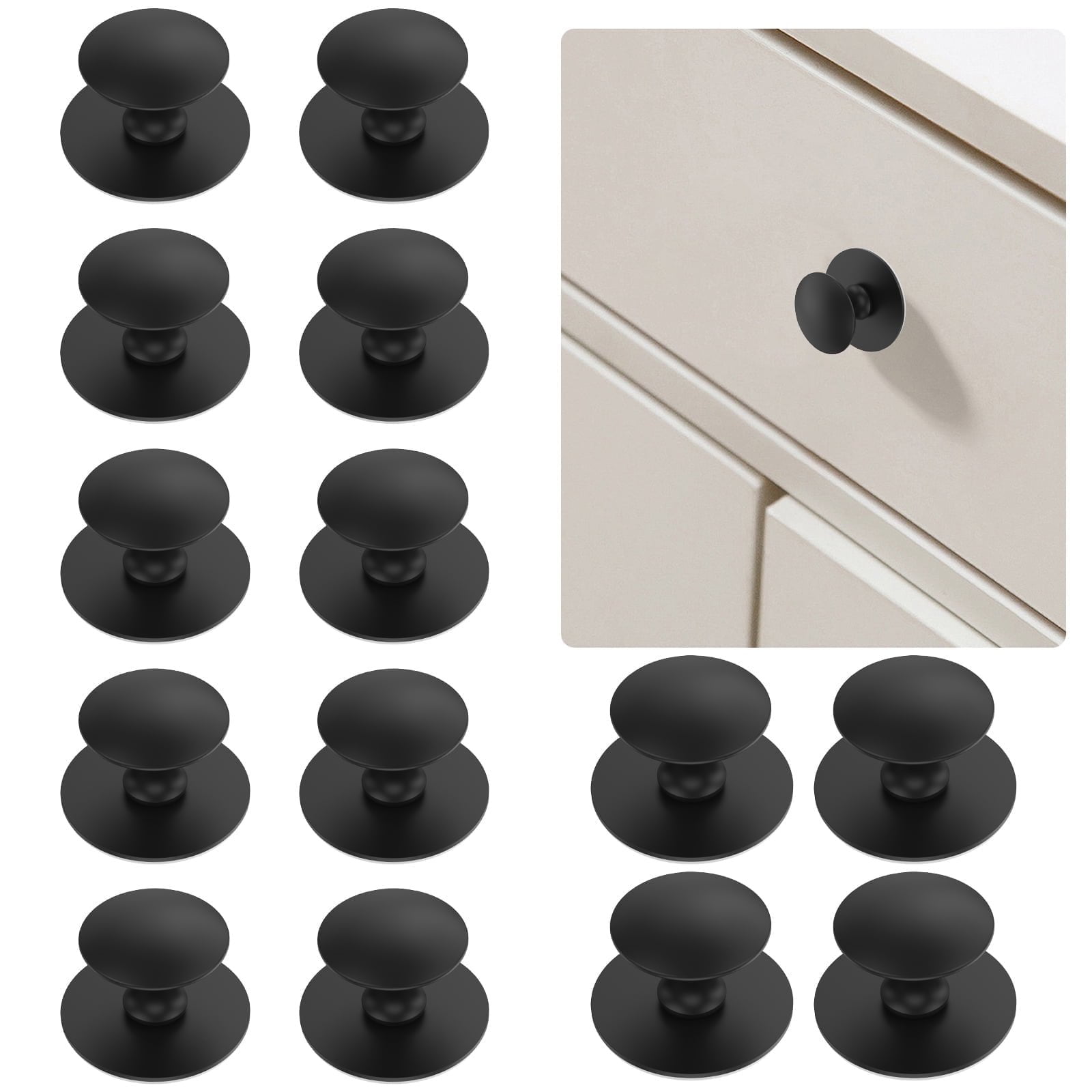 Wekvgz 15pcs Drawer Knob Set Stainless Steel Non drill Self Adhesive ...