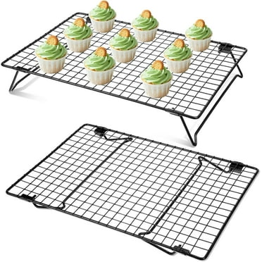 PinkSheep 3 Tier Foldable Wire Stacking Kitchen Baking Racks, Stainless ...