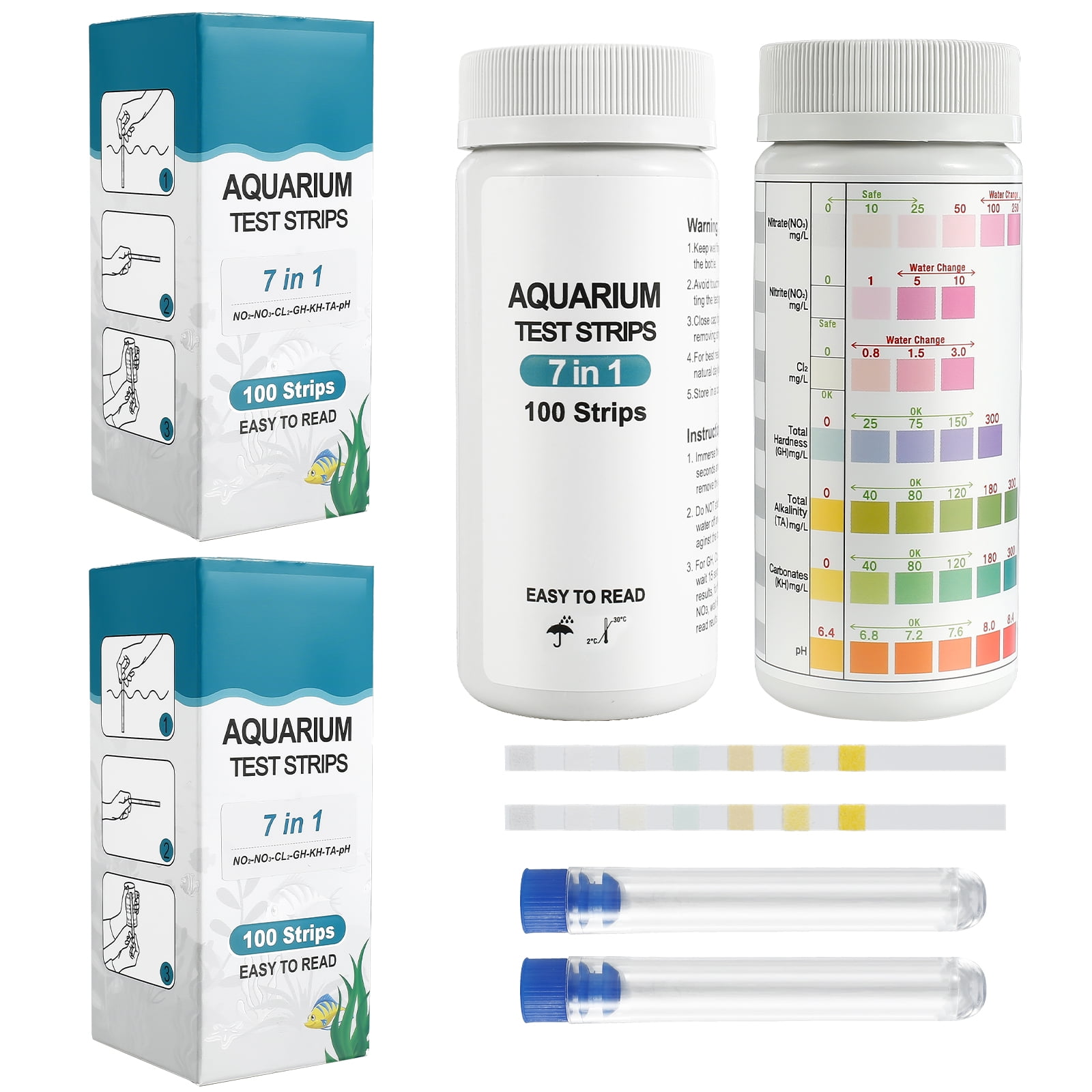 Wekvgz 200Pcs Aquarium Test Strip Kit Precise Fish Tank Water Testing ...