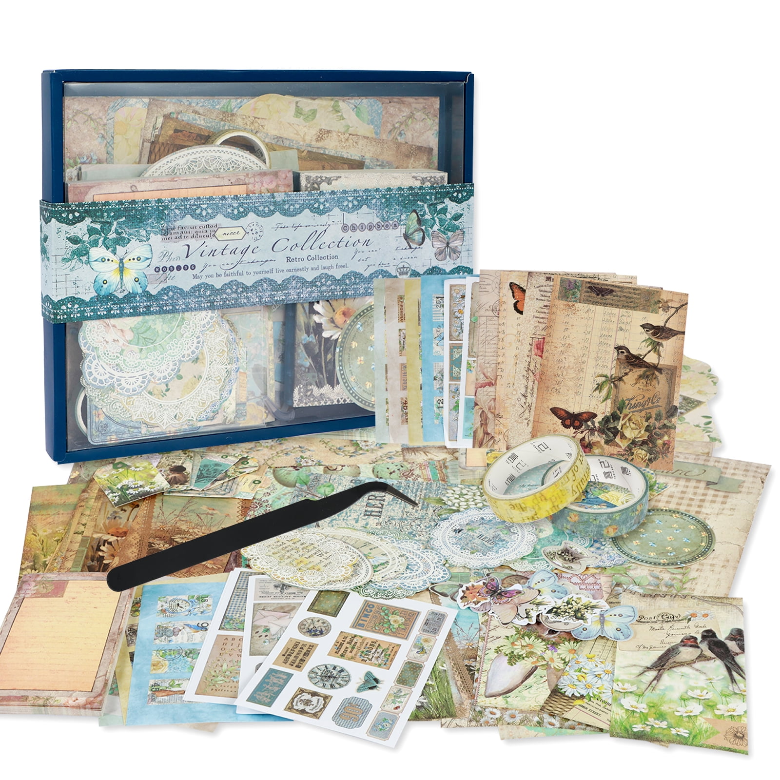 Wekvgz 202pcs Vintage Scrapbooking Kit DIY Bullet Junk Journal Kit with ...