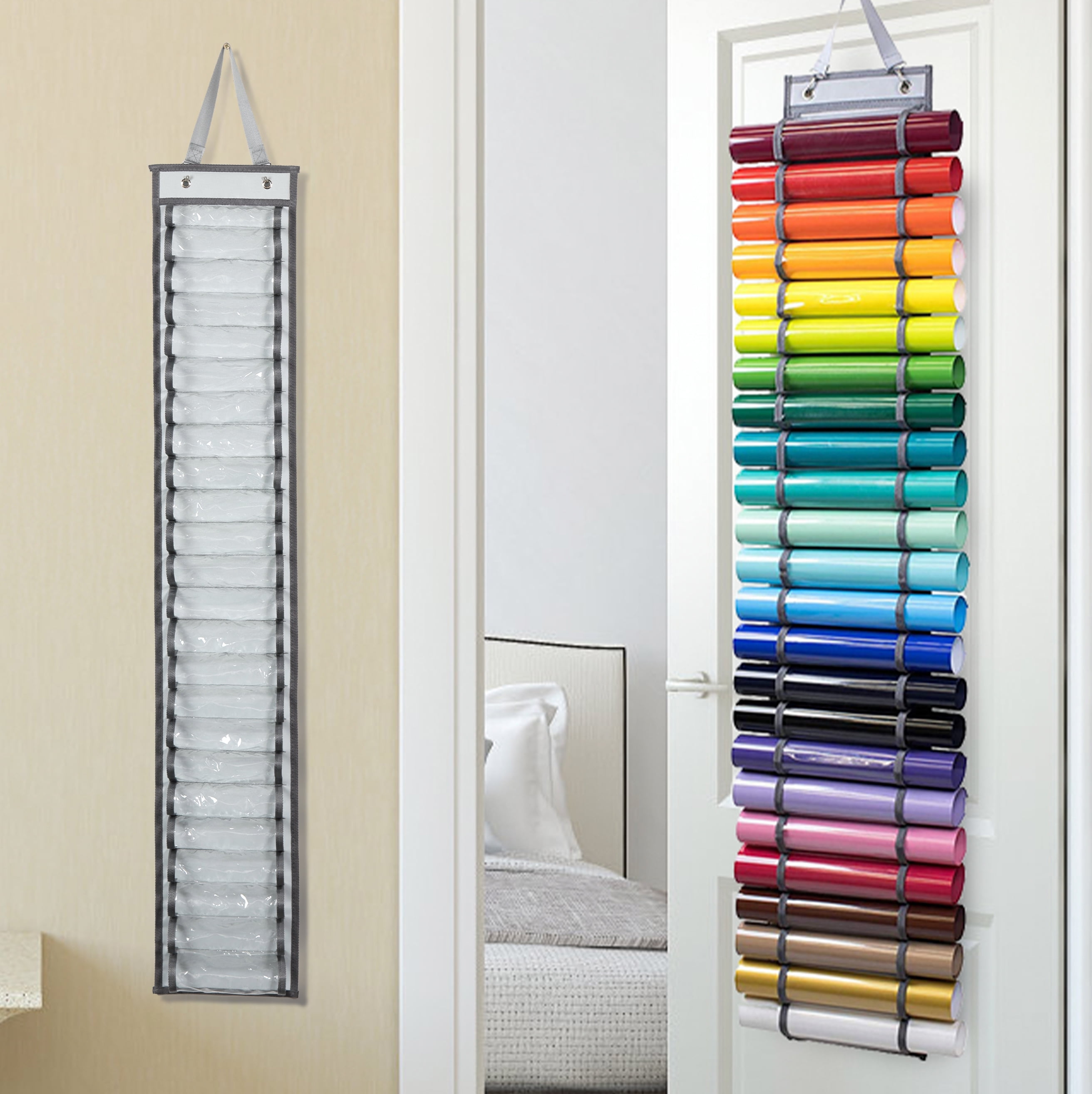 Wekvgz 24/48 Compartments Vinyl Roll Holder Clear Vinyl Storage ...