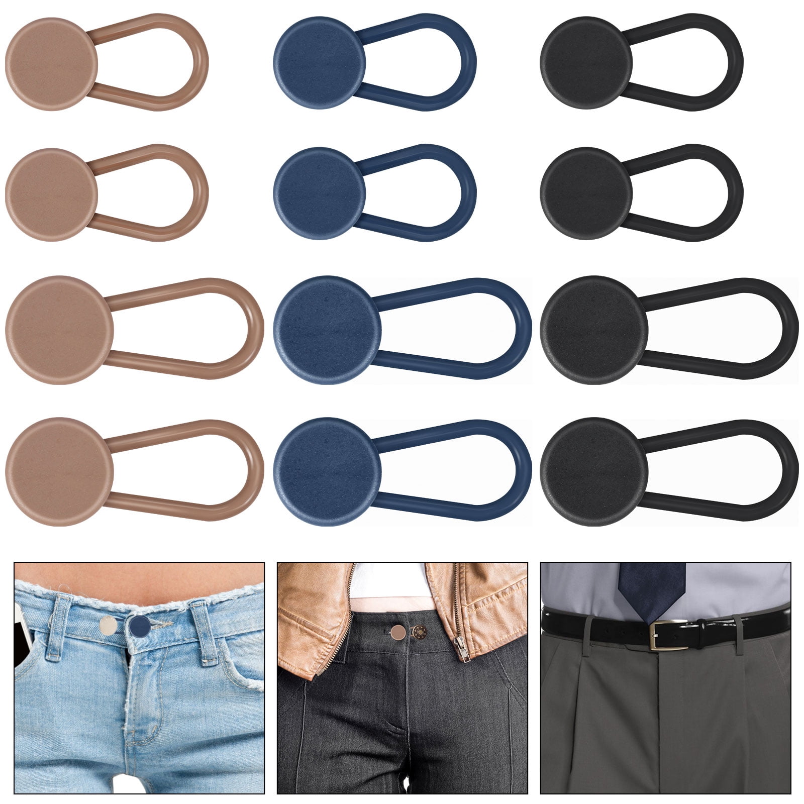Wekvgz 24pcs Button Extenders for Jeans 3 Colors Waist Button Extender ...