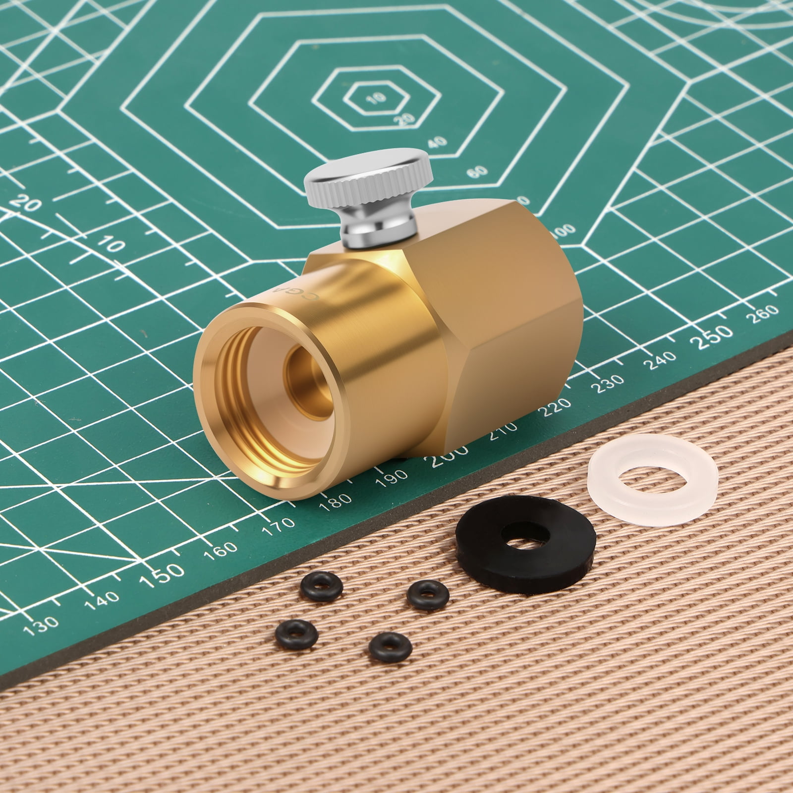 Wekvgz 2Pcs CO2 Refill Adapter Brass CO2 Adapter Refills Connector Rustproof CGA320 to TR21-4 ...