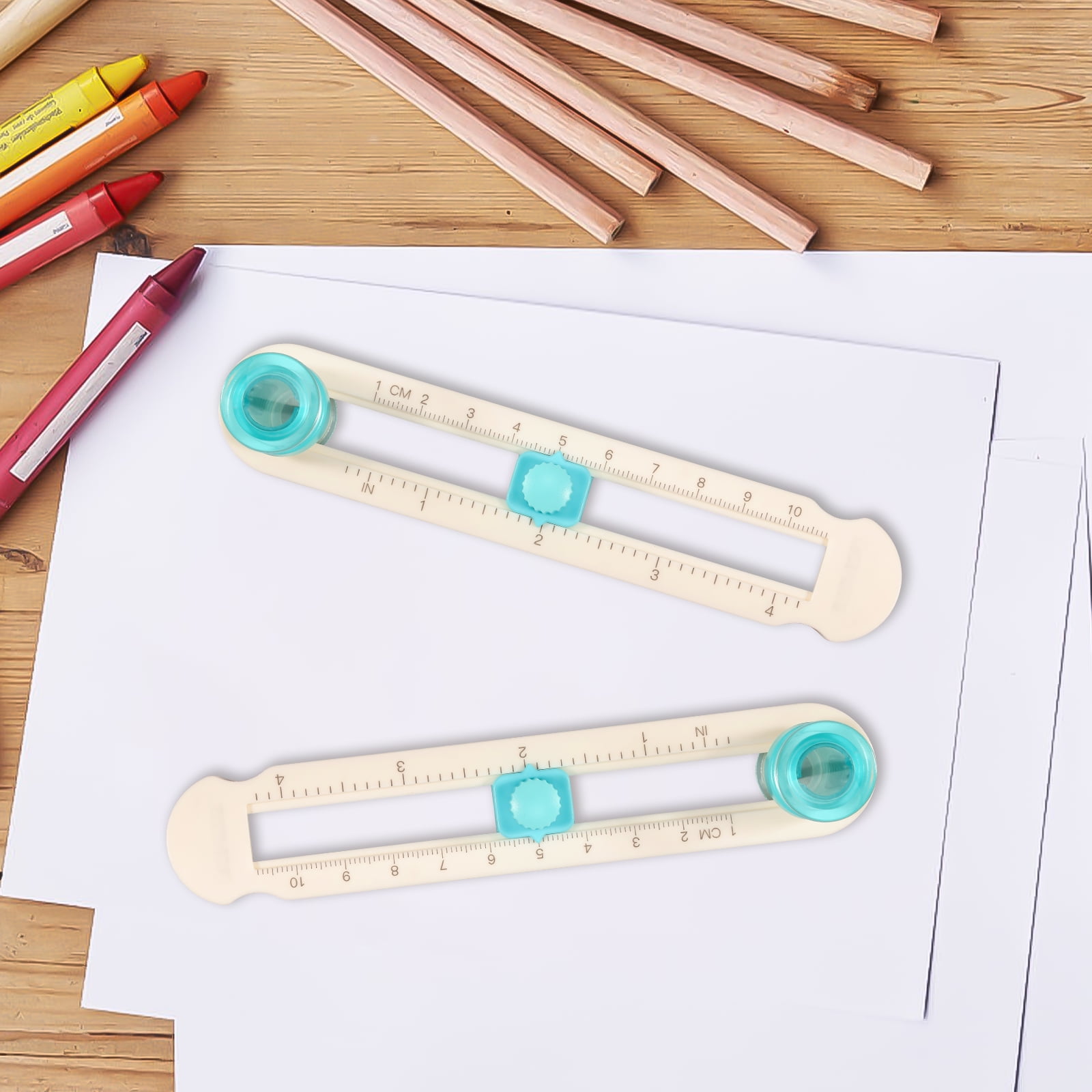 Wekvgz 2Pcs Circle Cutter Plastic Circle Paper Cutter Double Scale ...