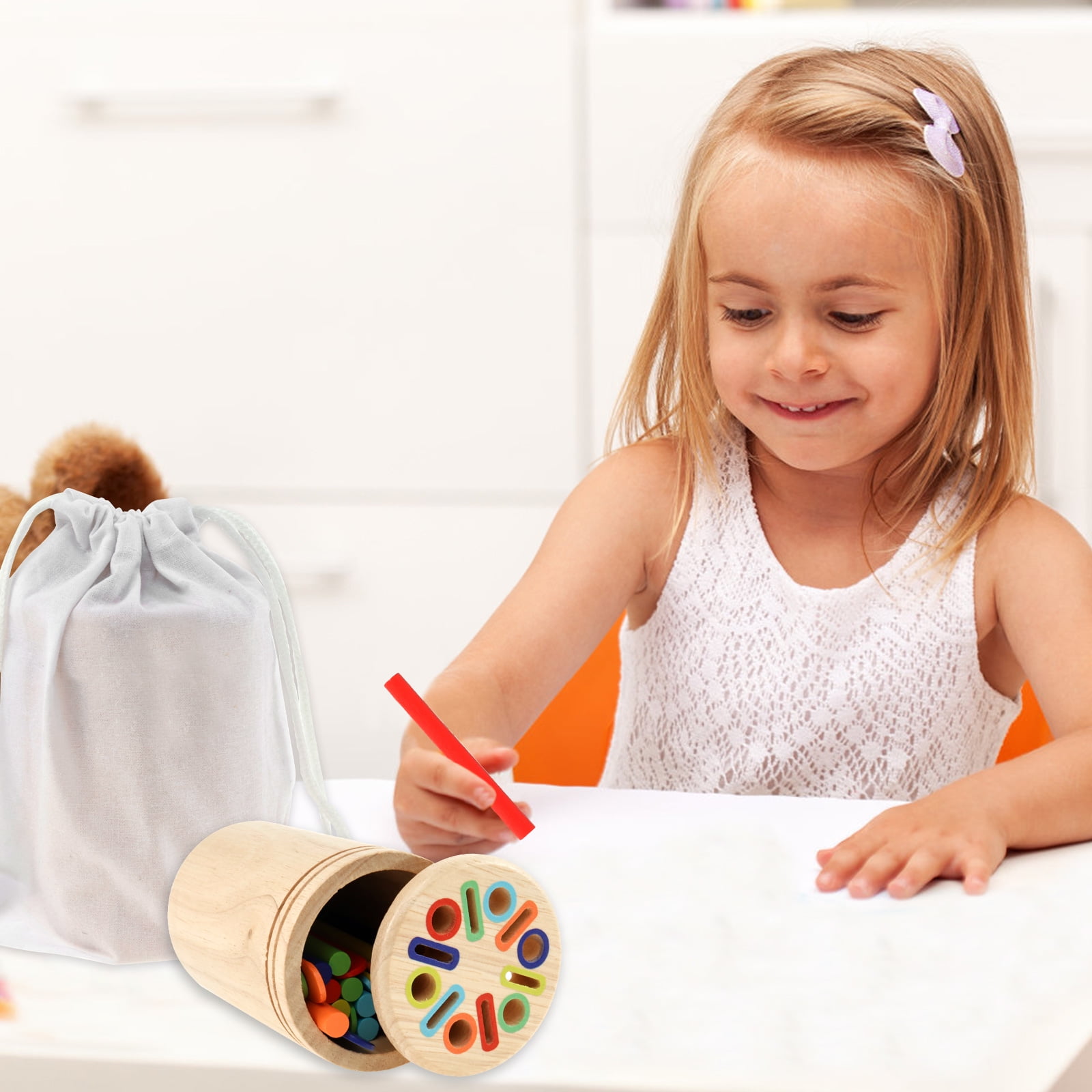 Wekvgz 2Pcs Color Sorting Toys Wood Color Matching Toys Educational ...