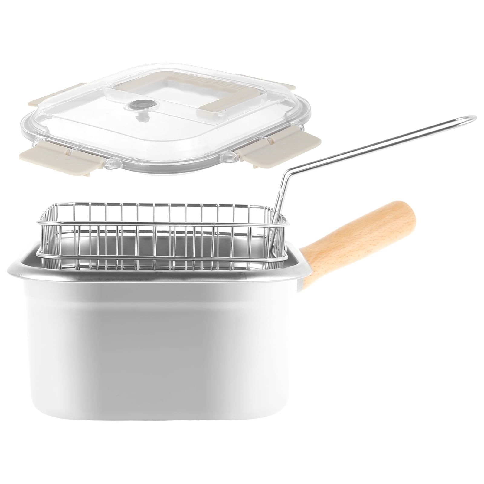 Wekvgz 2Pcs Deep Fryer Pot Stainless Steel Frying Pan with Basket and ...