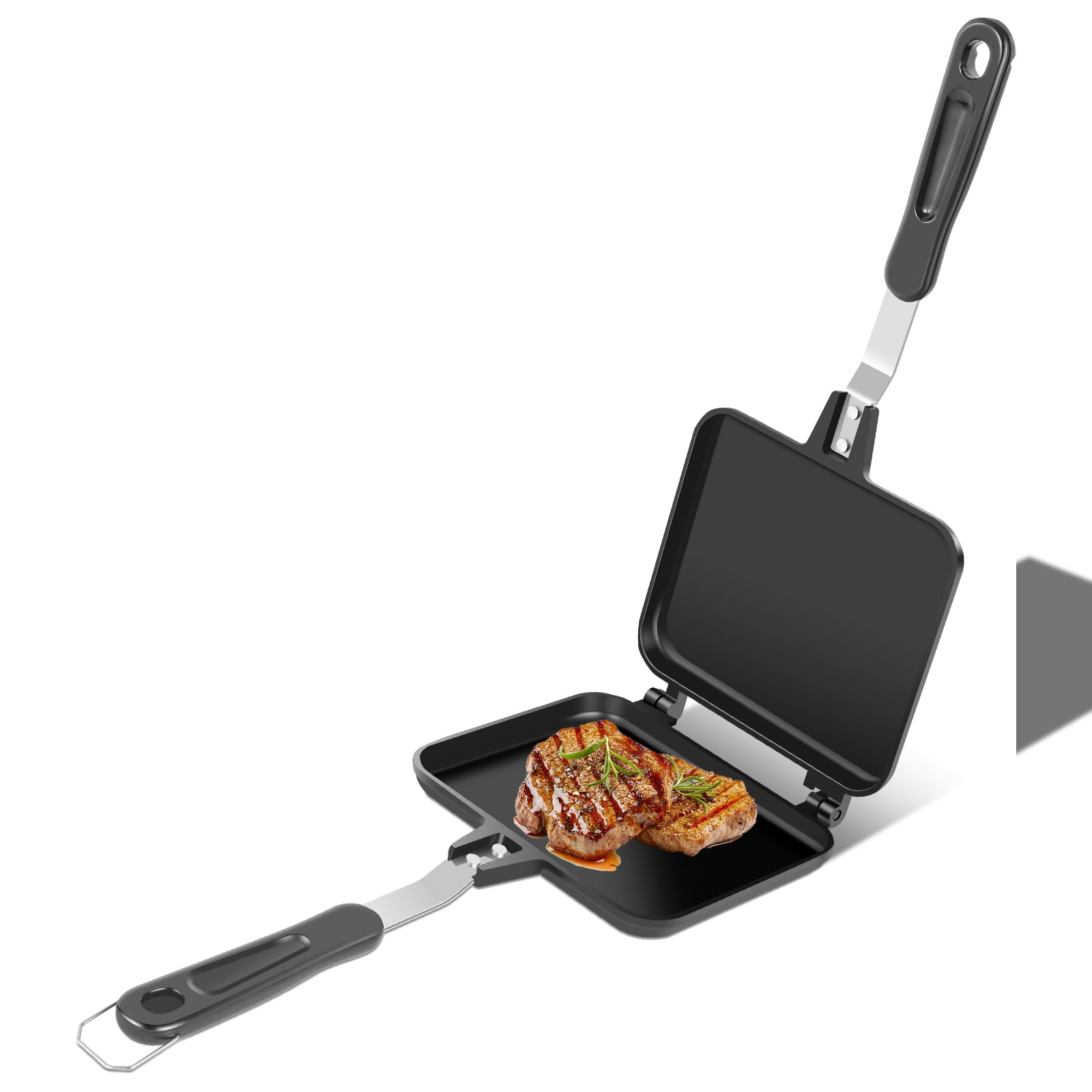 Wekvgz 2Pcs Double Sided Frying Pan Aluminum Alloy Sandwich Maker Pan ...