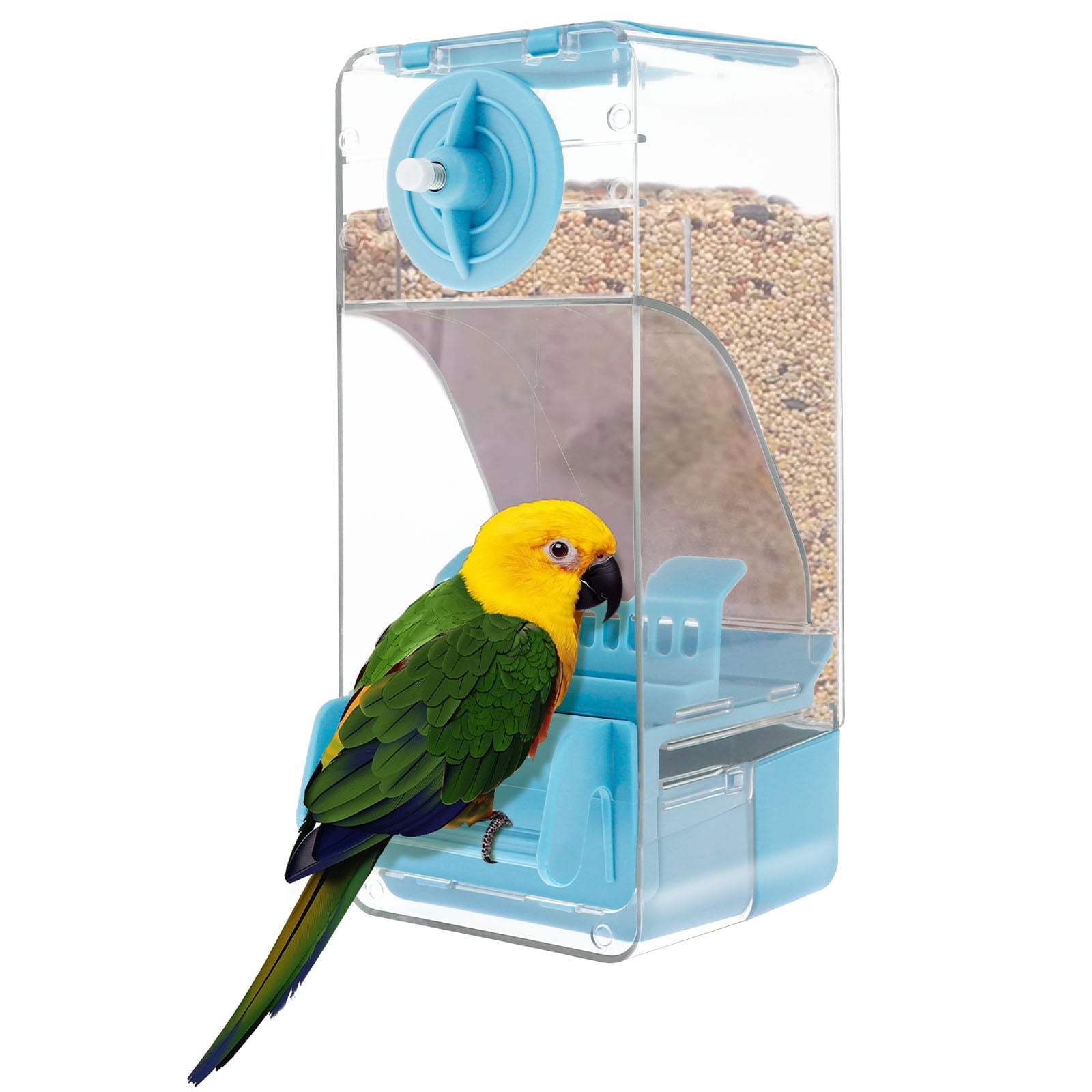 Wekvgz 2Pcs Plastic Automatic Bird Feeder With Perch Large Capacity No ...