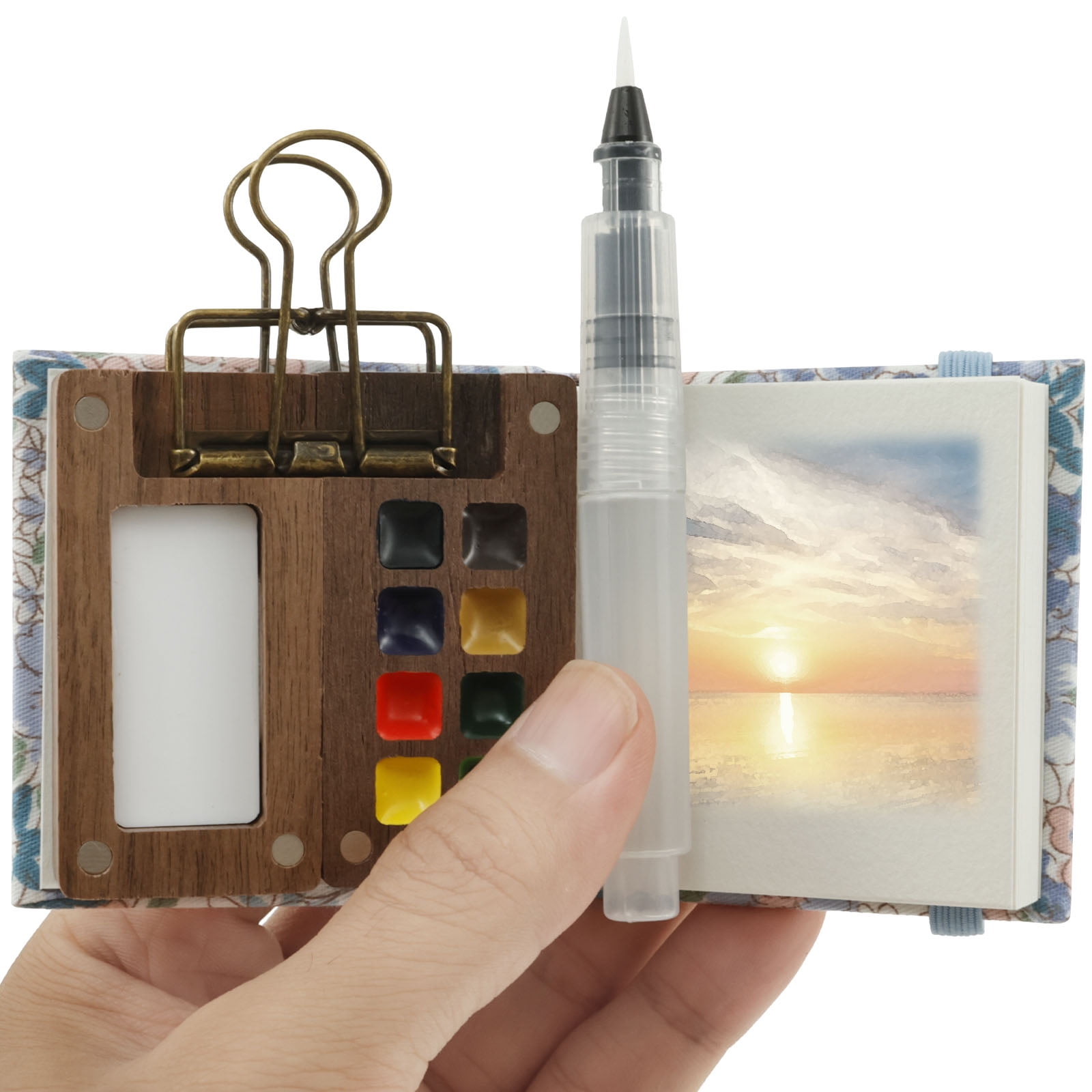 Wekvgz 2Pcs Portable Watercolor Palette Set Mini Travel Paint Palette ...