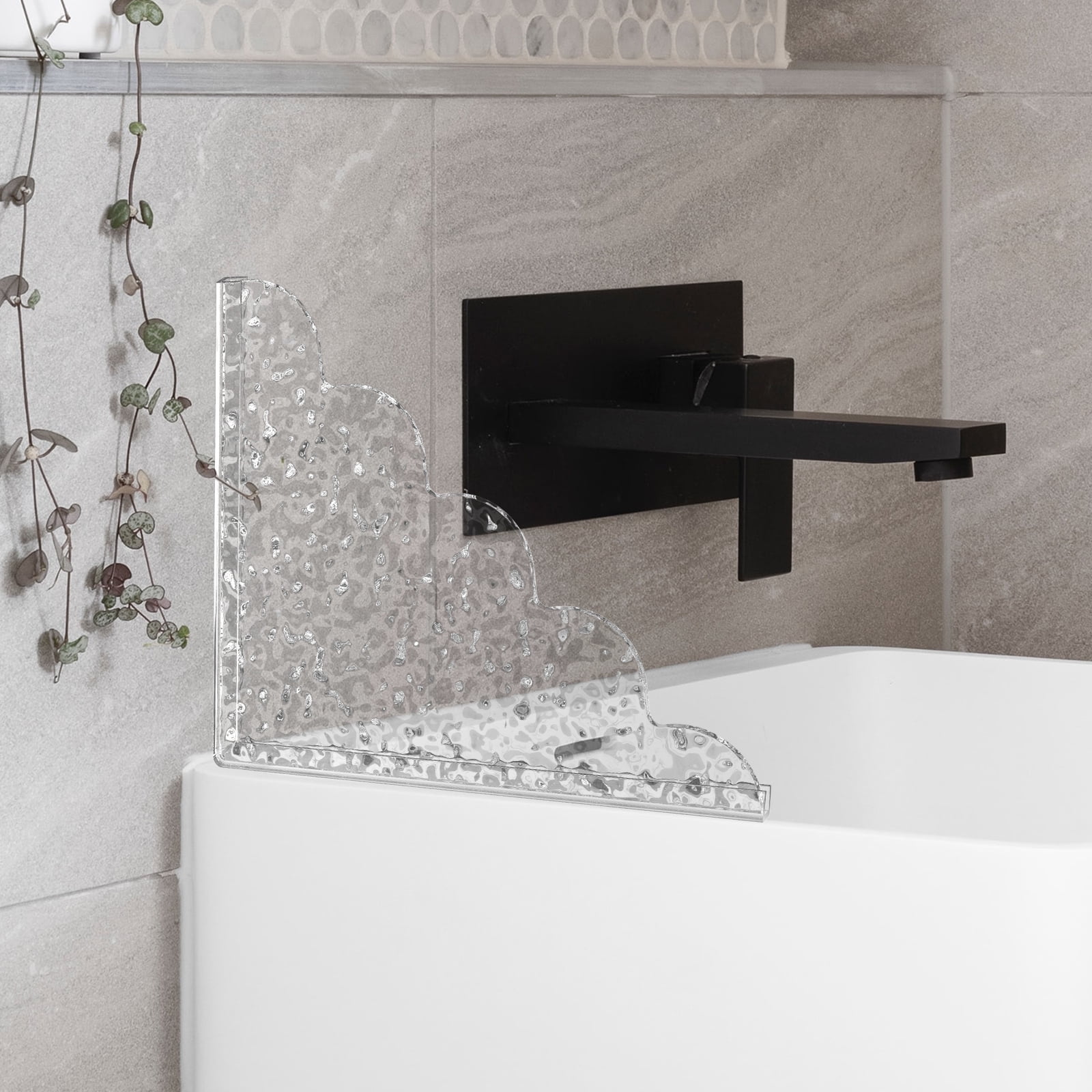 Wekvgz 2pcs Acrylic Shower Splash Guards With Silicone Base Waterproof ...