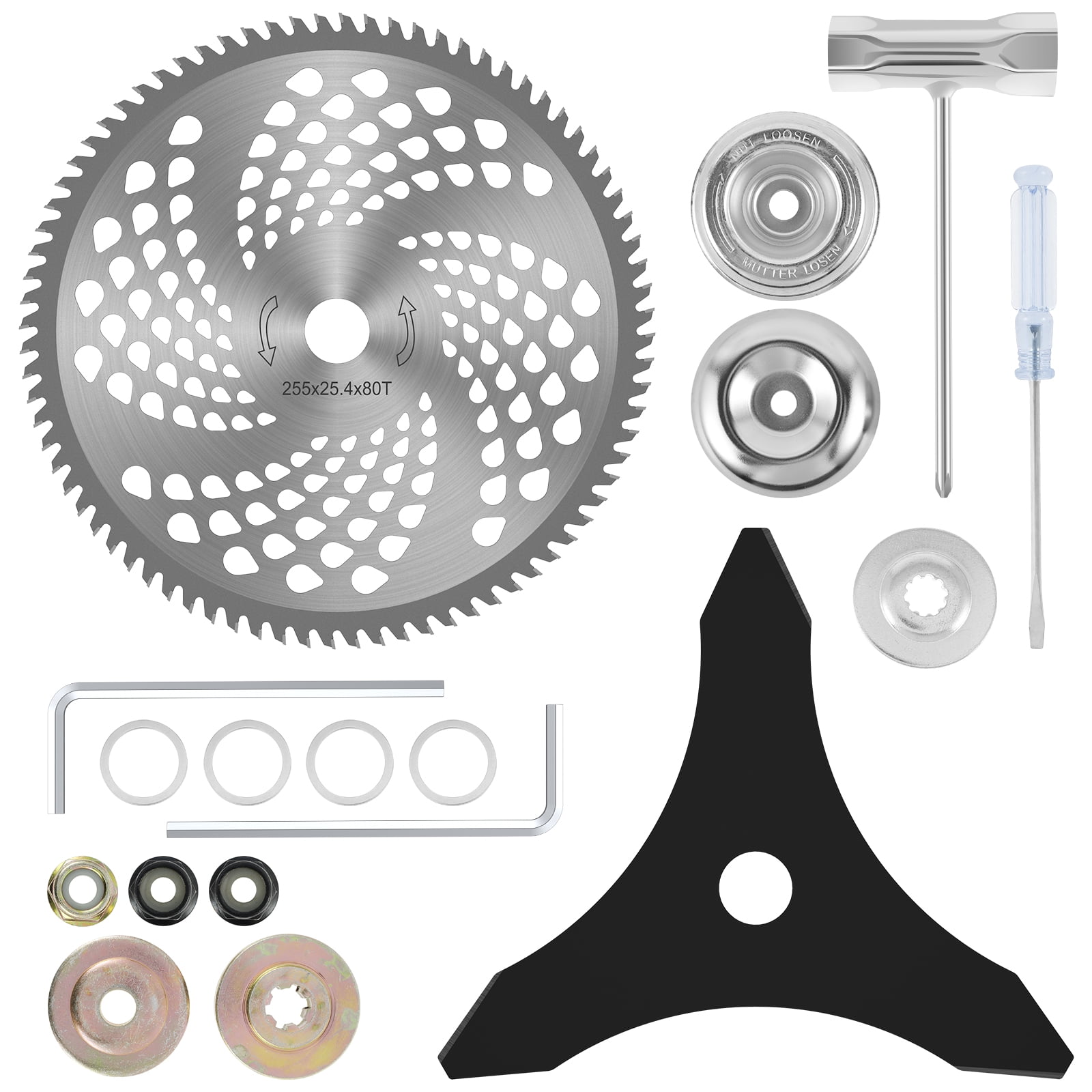 Wekvgz 2pcs Brush Cutter Blade Set 10inch x 80T Circular Carbide Tip ...