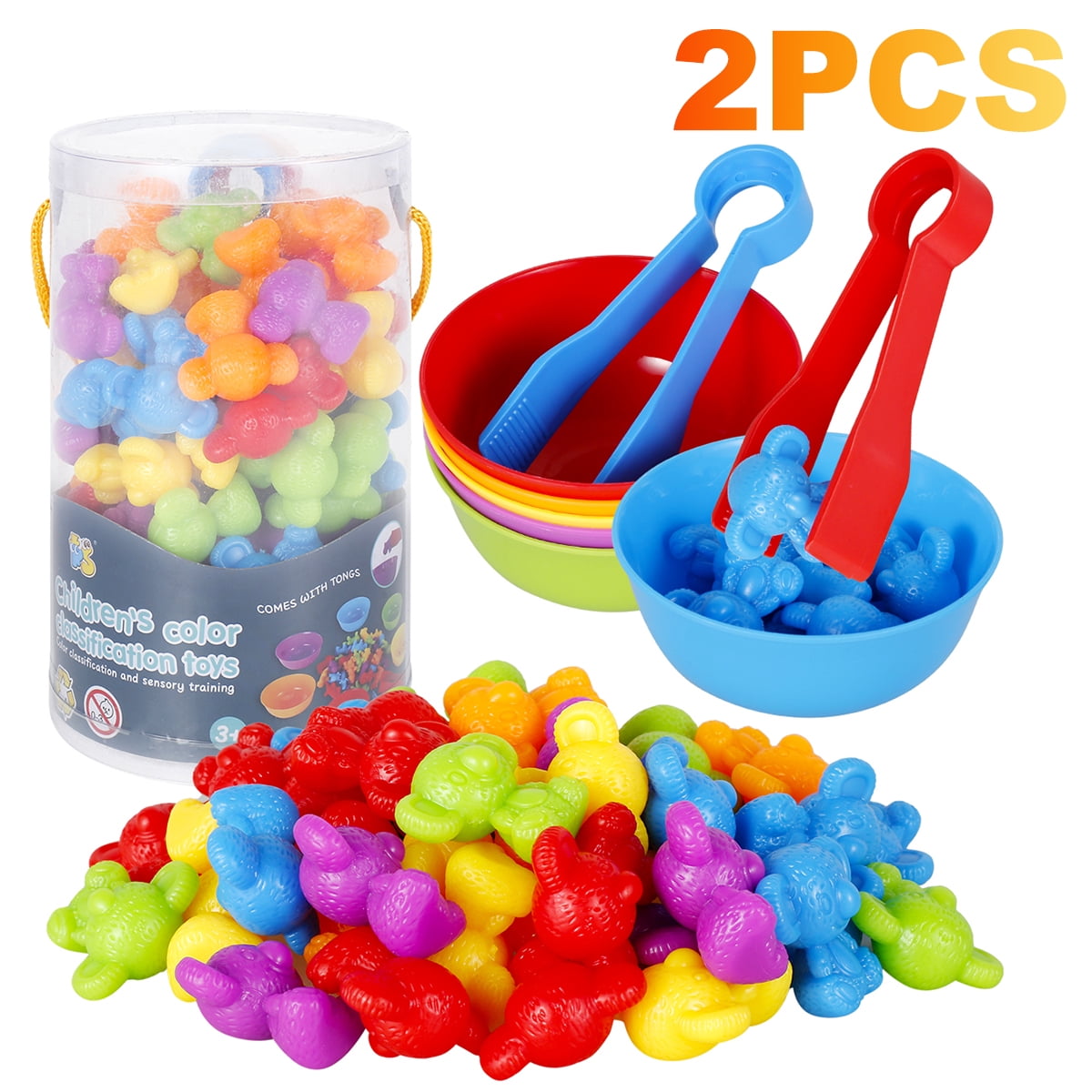 Wekvgz 2pcs Colorful Counting Koalas Set 56pcs Montessori Educational ...