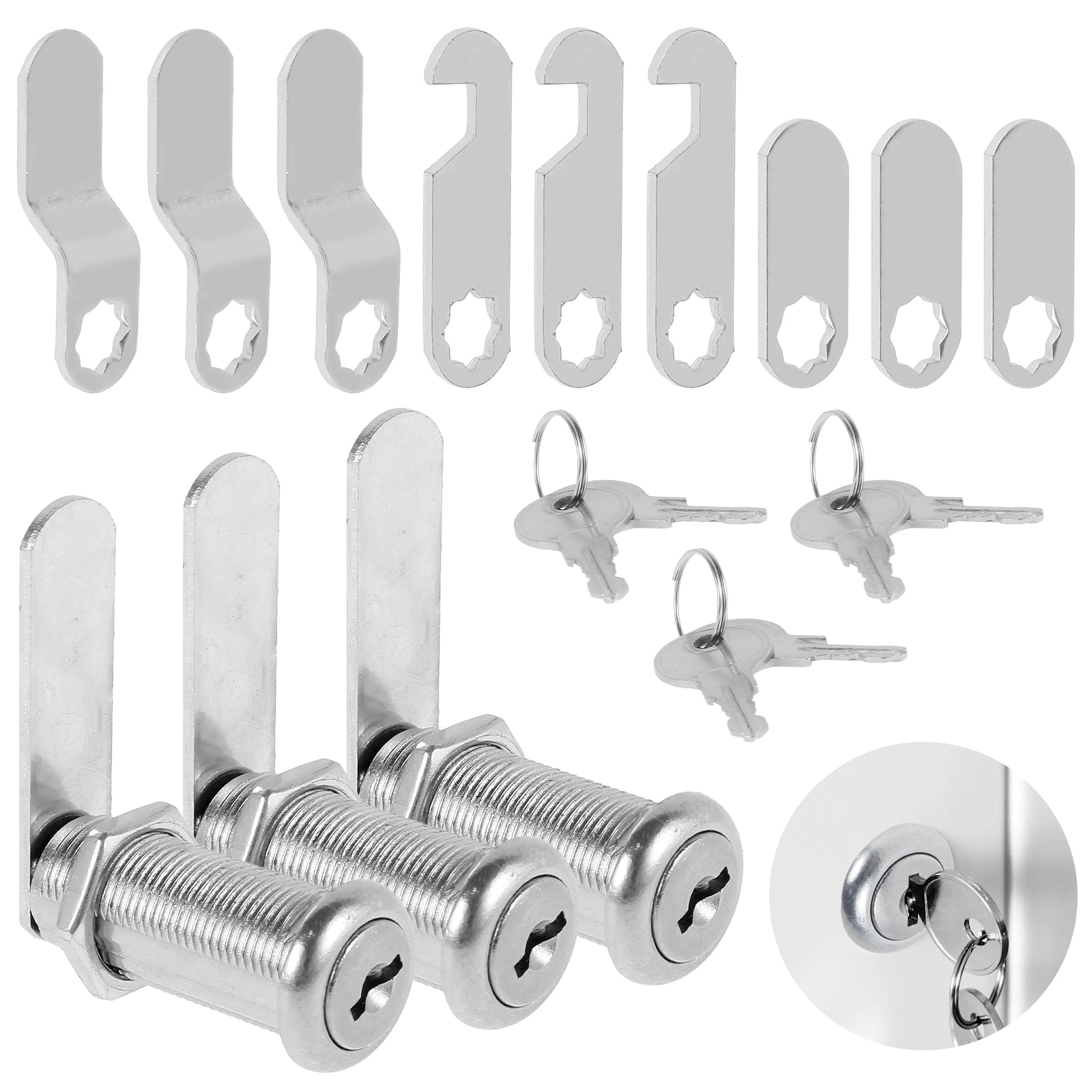 Wekvgz 3 Sets Cabinet Locks with Keys 1-1/2inch Cabinet Cam Lock Set ...