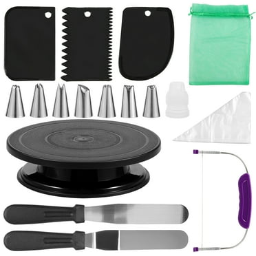 Cake Decorating 322 PCS Kit with Rotating Turntable & 100 PCS Cupcake ...