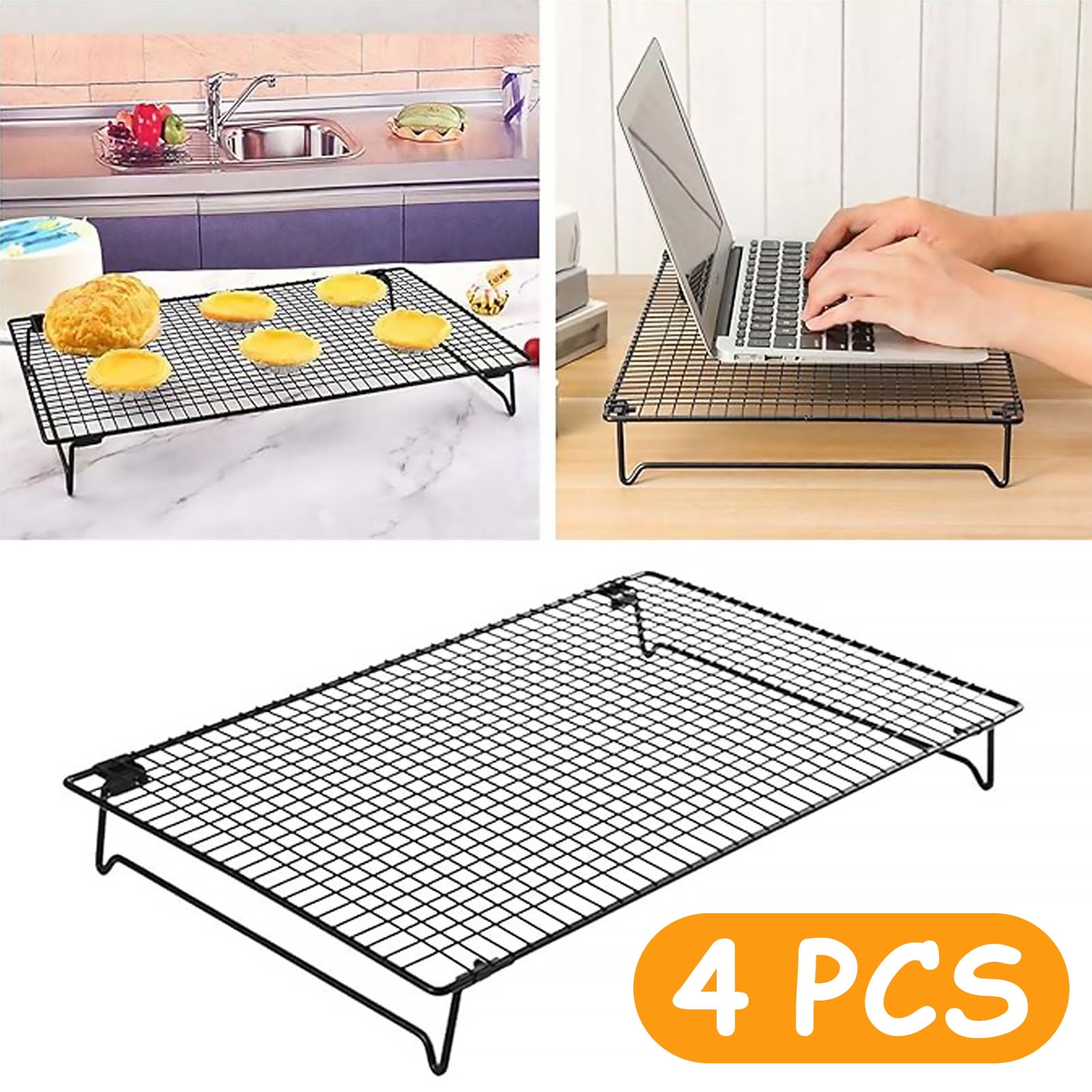 Wekvgz 4Pcs Cooling Rack with Collapsible Legs Carbon Steel Baking ...