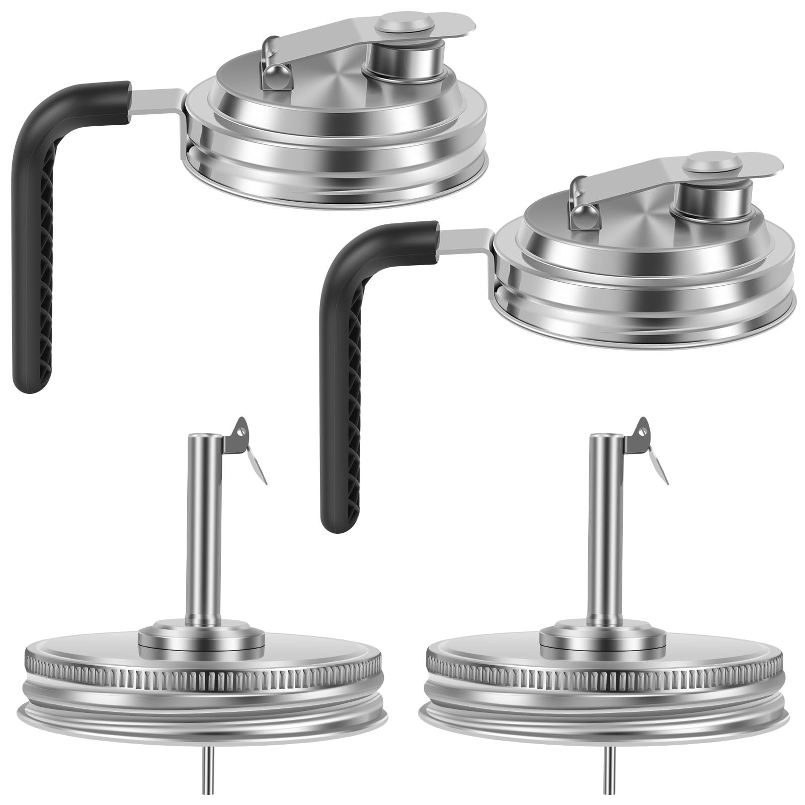 Wekvgz 4Pcs Mason Jar Pour Mouth Lid Rust Resistant Mason Jug Flip Cap ...