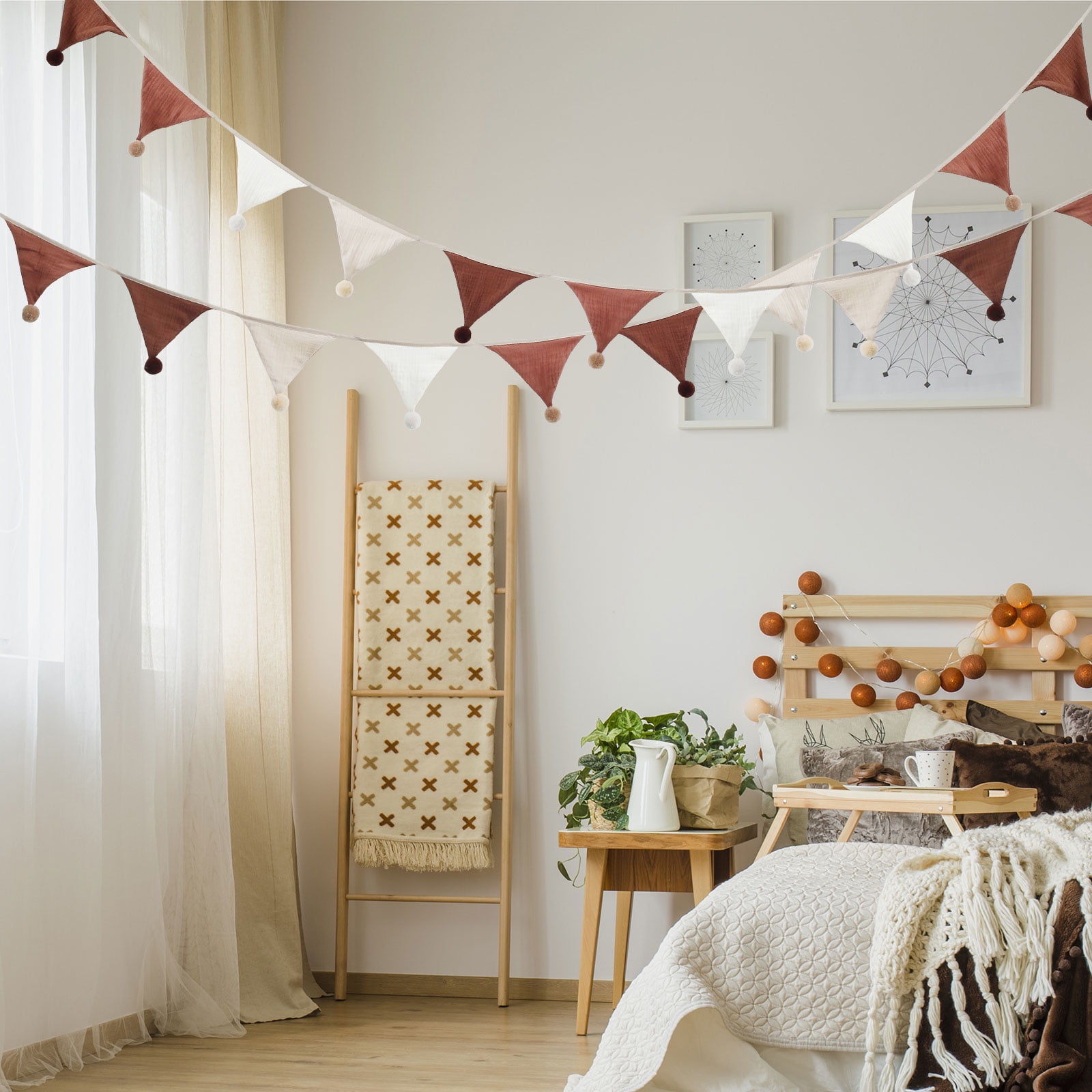 Wekvgz 4Pcs Pennant Banner Flags Fabric Triangle Flag Banner Hanging ...