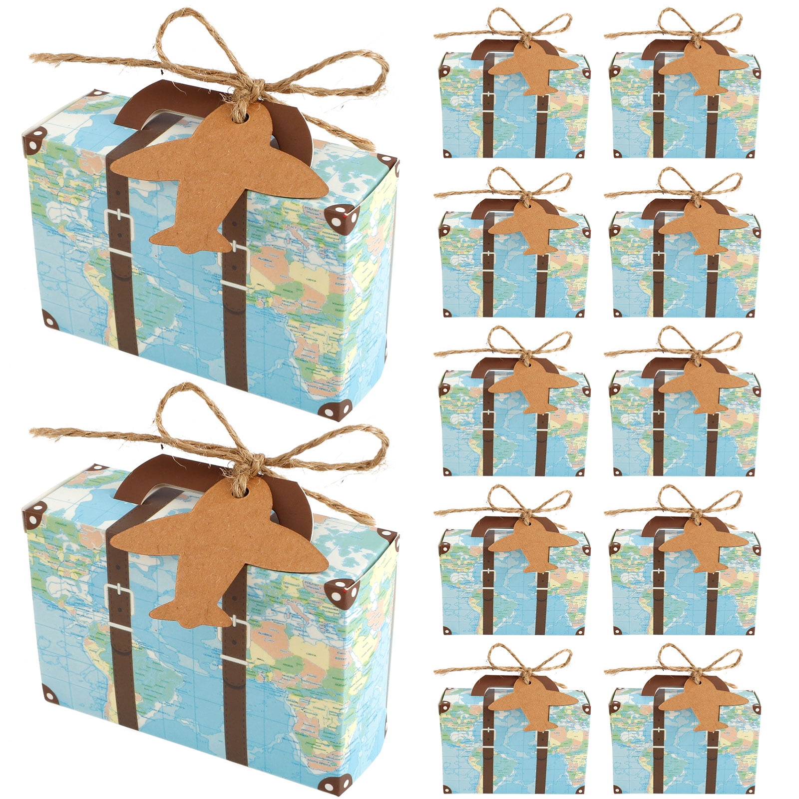 Wekvgz 50pcs Vintage Party Favor Candy Box Mini Suitcase Favor Box with ...