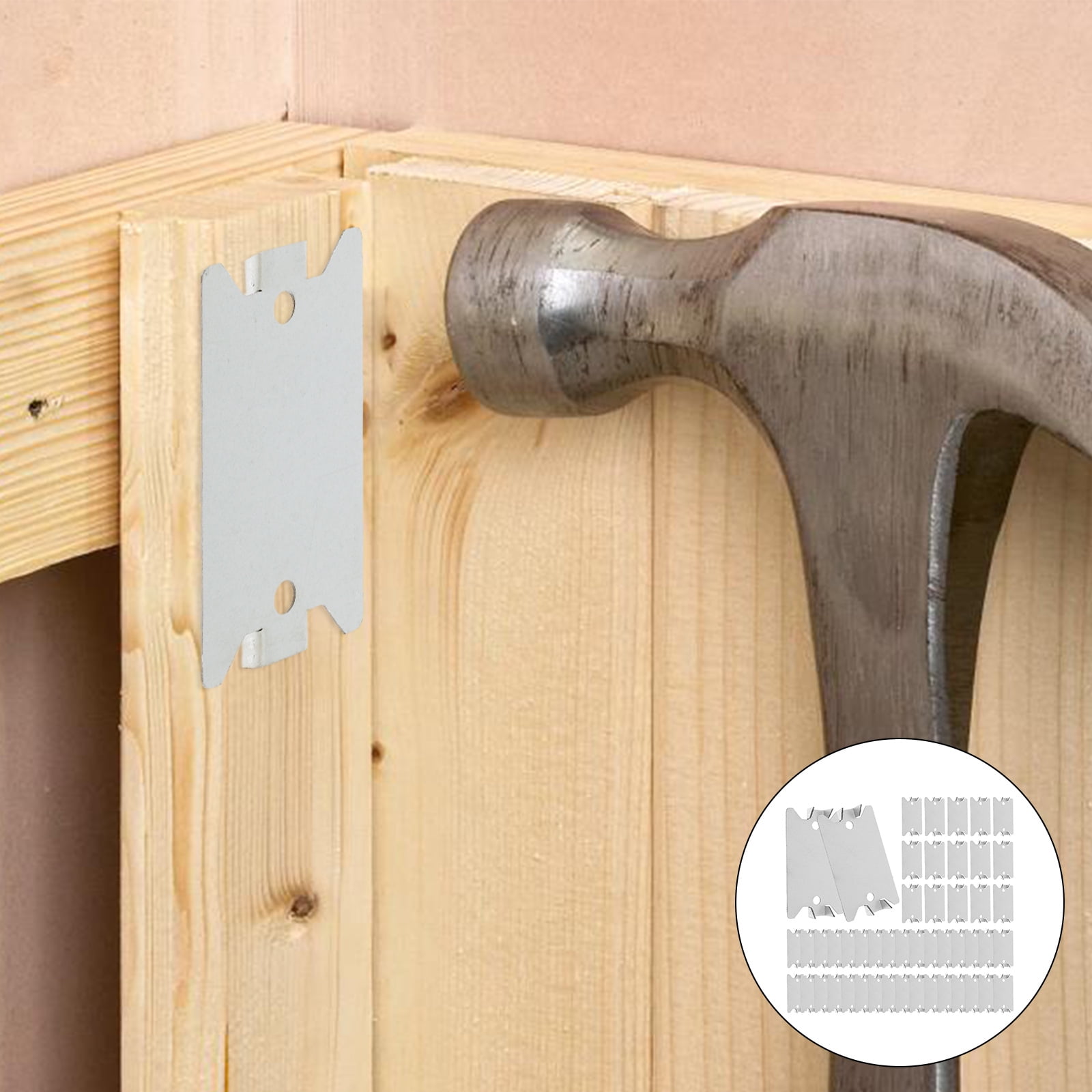 Wekvgz 50pcs Wood Stud Nail Plate Set 2.5inch 6inch Galvanized Steel ...