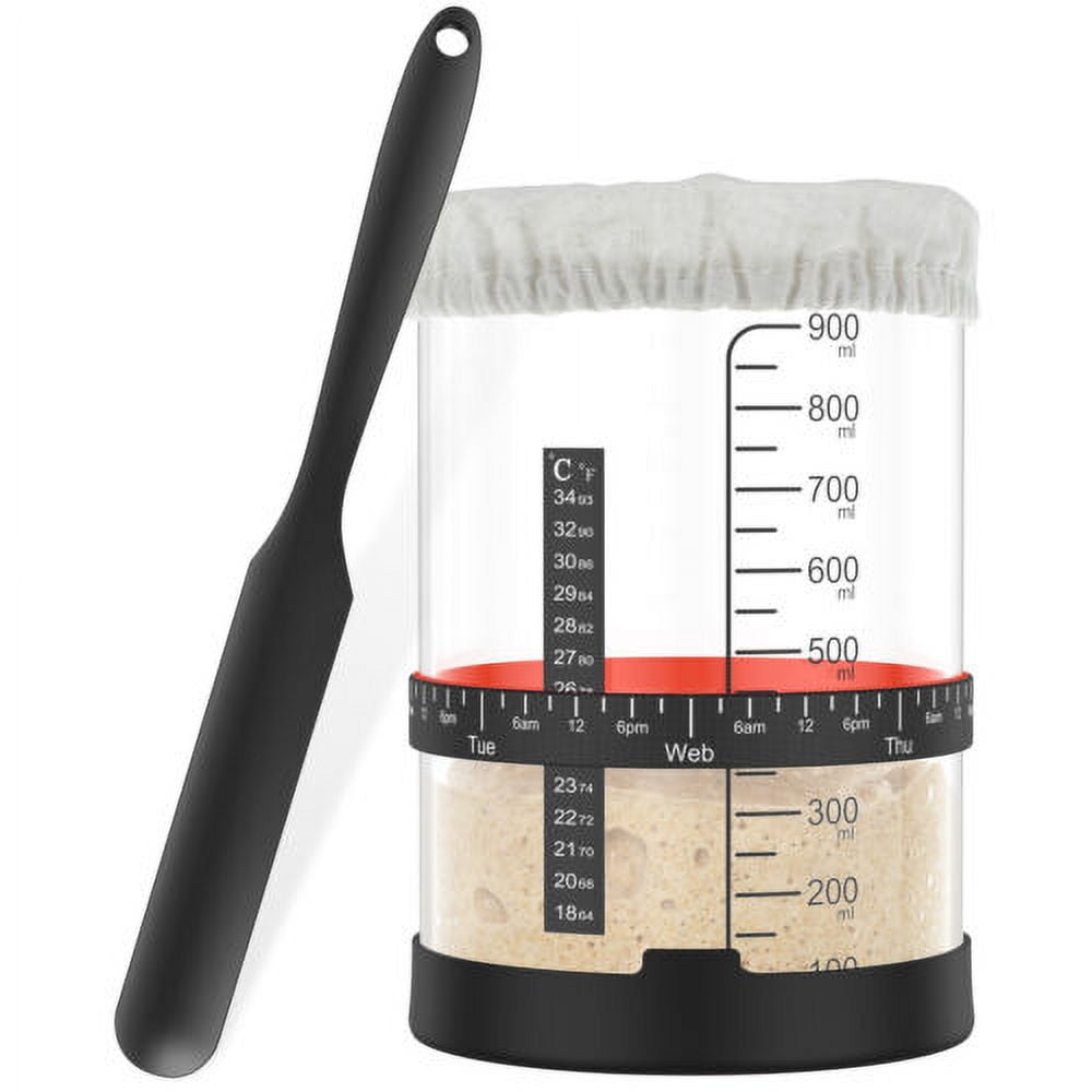 Ihvewuo 5pcs Sourdough Starter Jar Kit 1000ml Large Capacity Sourdough ...