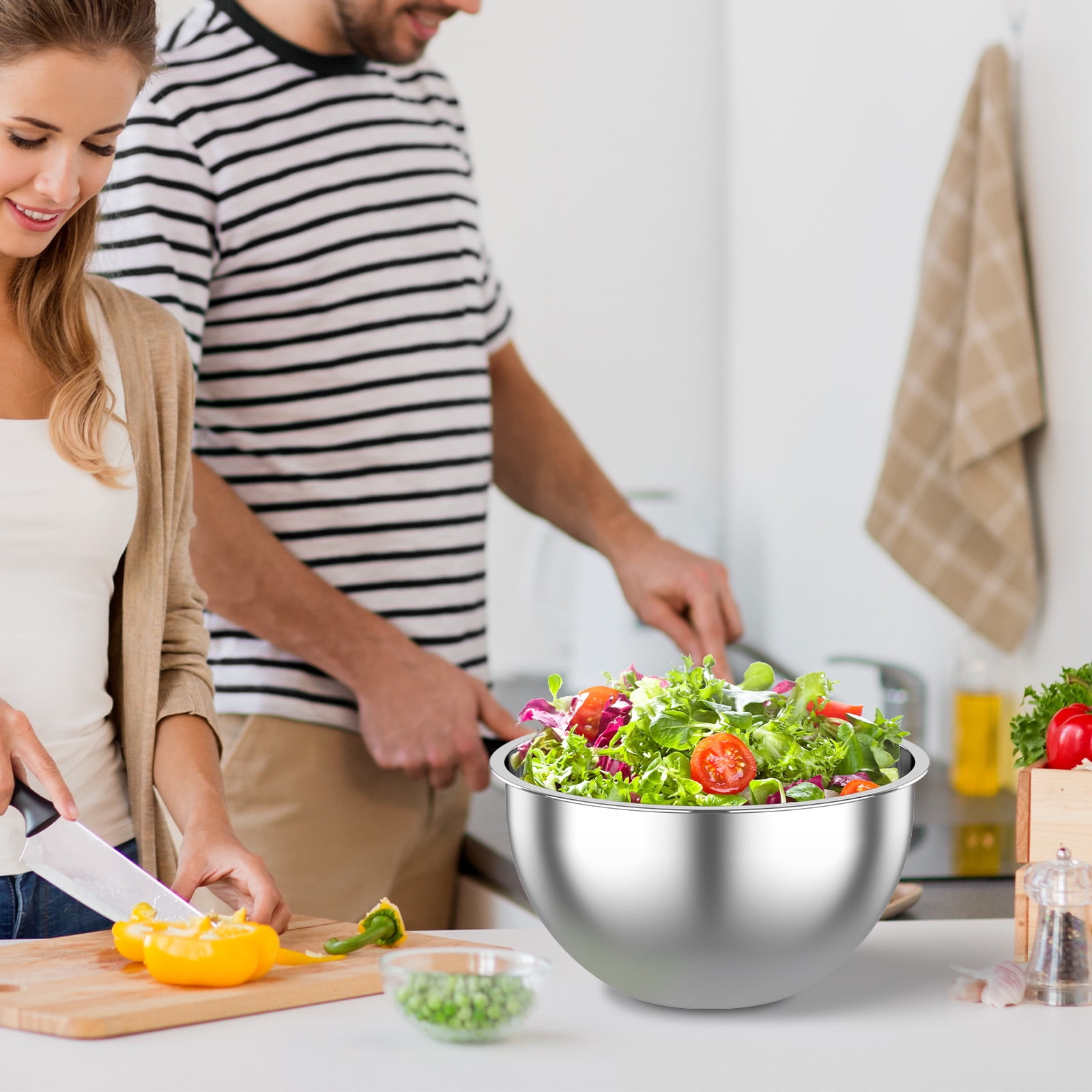 Wekvgz 6Pcs Stainless Steel Mixing Bowls Efficient Nesting Bowls ...