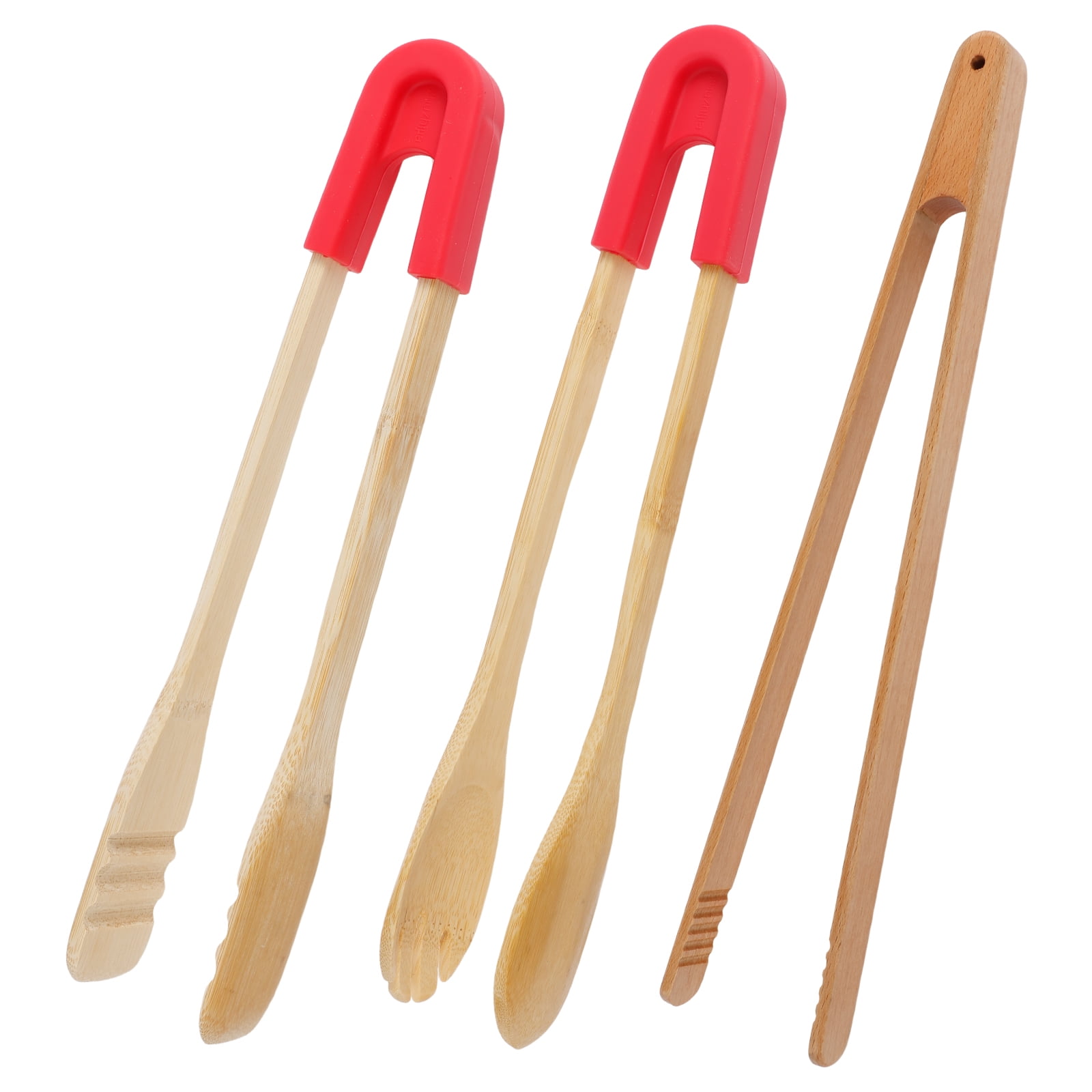 Wekvgz 6Pcs Toaster Tongs for Cooking Easy to Clean Smooth Surface Wood ...