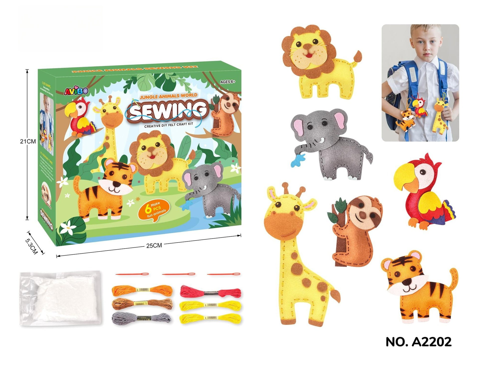 Wekvgz 6pcs Felt Sewing Craft Kit for Kids Animal Sewing Craft Kit ...