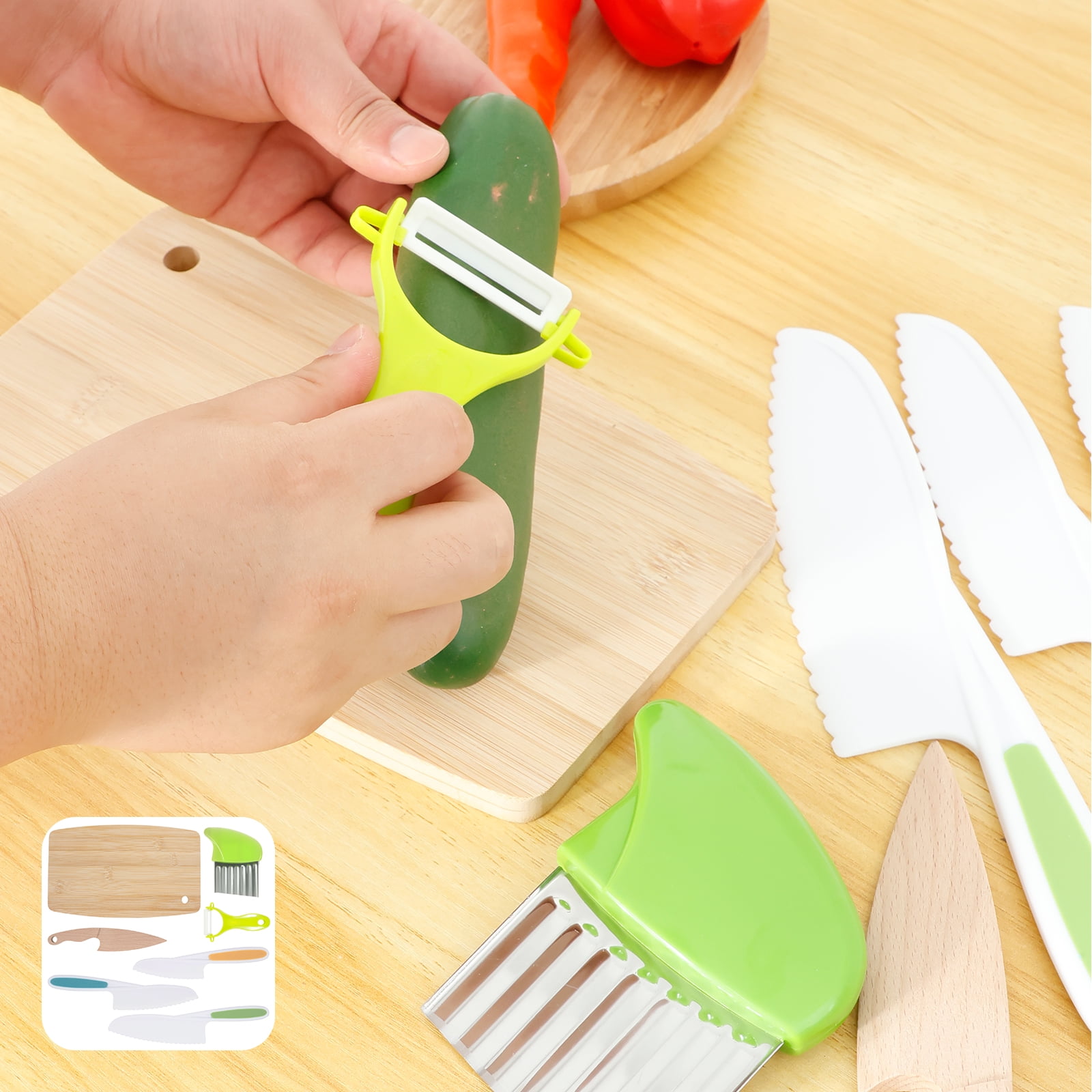 Wekvgz 7Pcs Kids Cooking Cutter Reusable Toddler Cutter Efficient ...