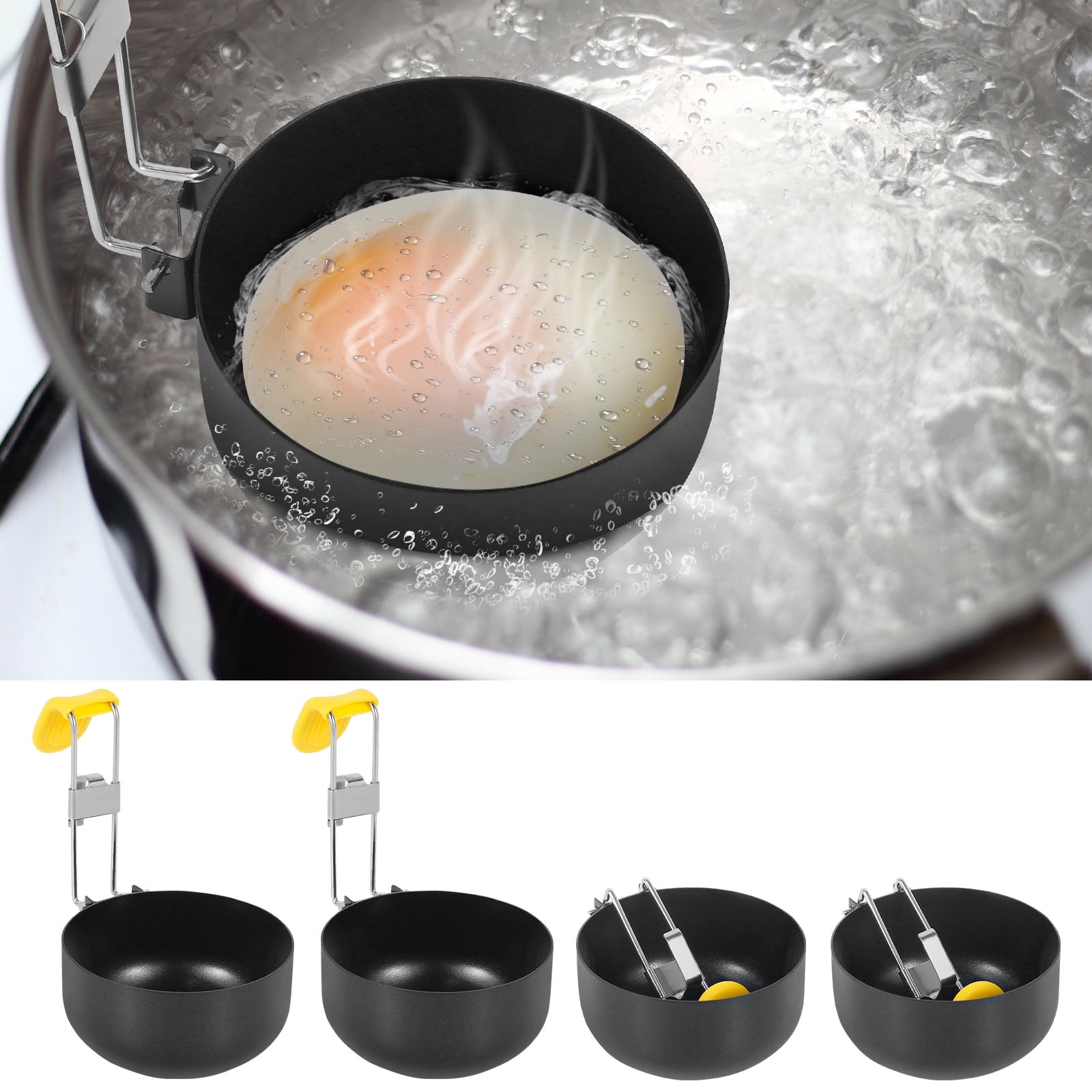 Wekvgz 8Pcs Hang Ear Egg Cooker Metal Egg Cooker Foldable Removable ...