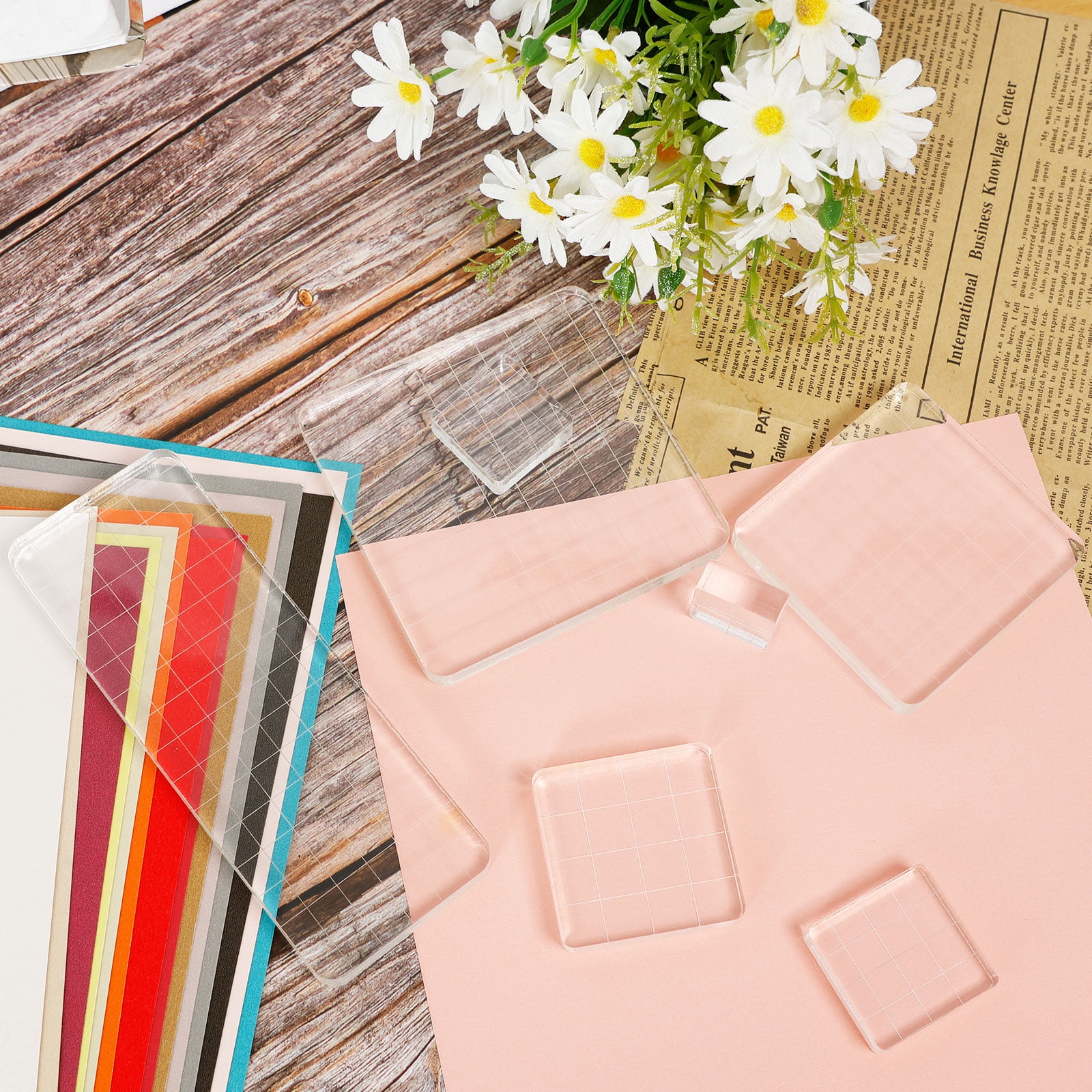 Wekvgz Acrylic Stamp Blocks Set Reusable Stamping Blocks Tools with ...