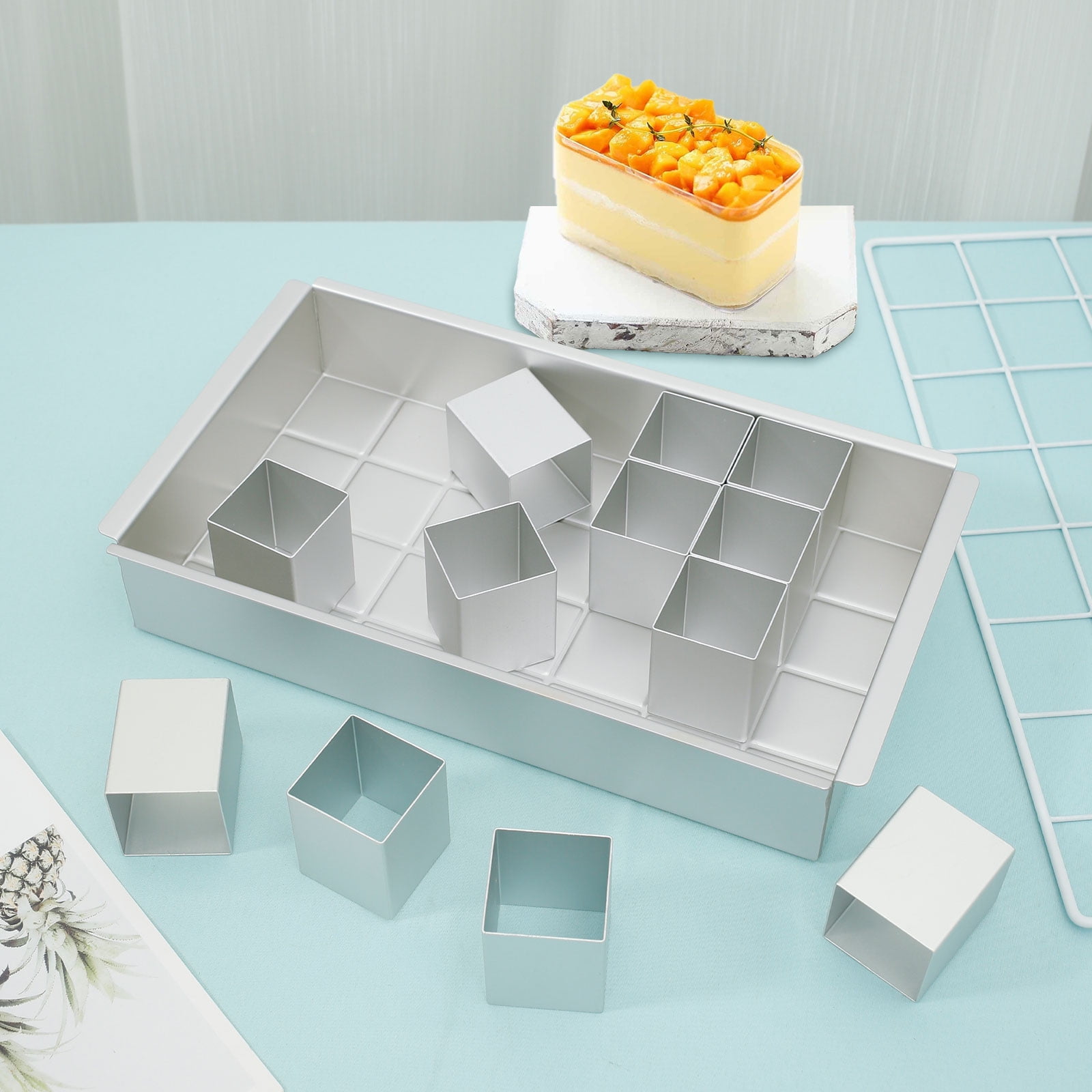 Wekvgz Adjustable Square Cake Pan Aluminum Alloy Numbers and Letters ...