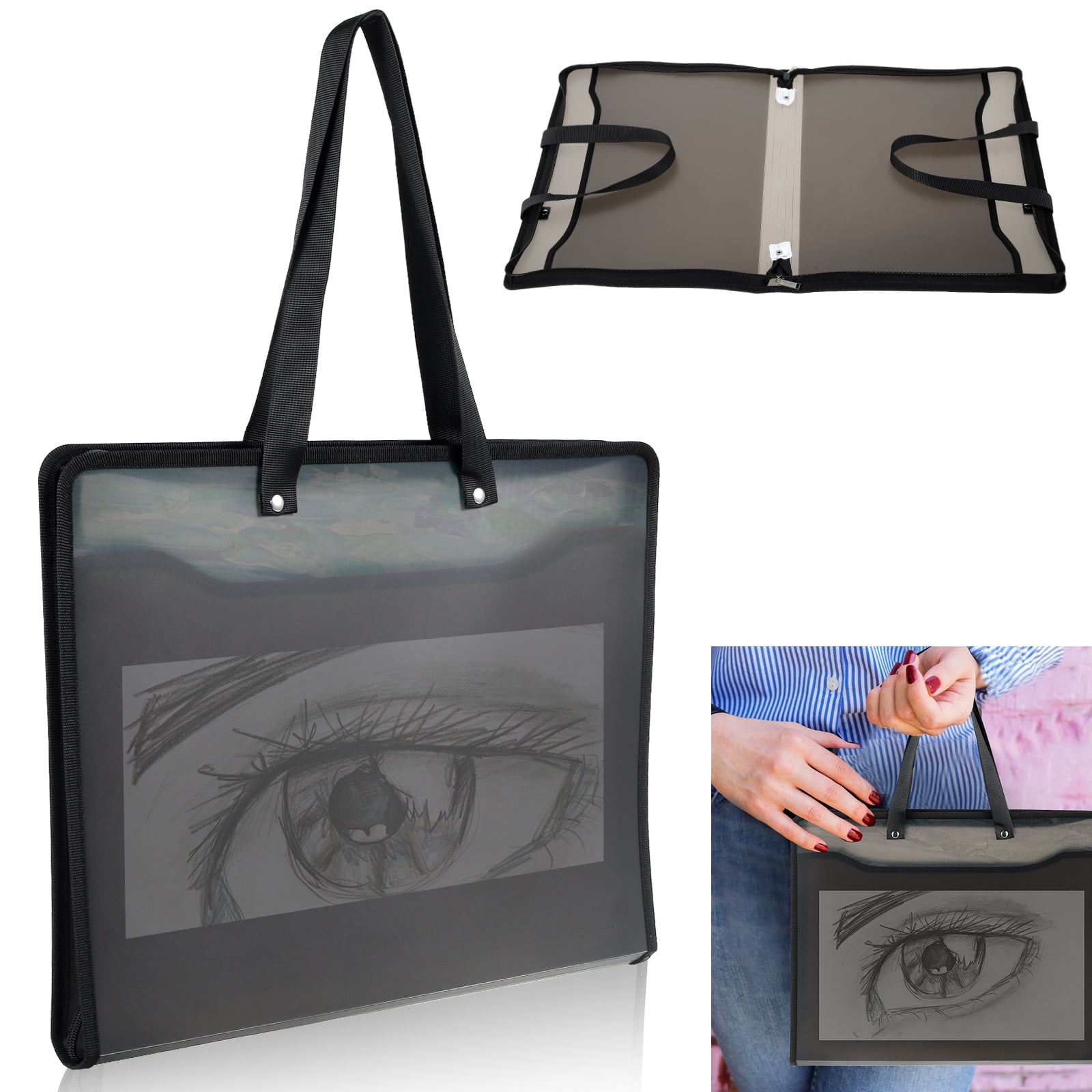 Wekvgz Art Portfolio Bag 17x13inch with Zipper and Handle 8K Posters ...