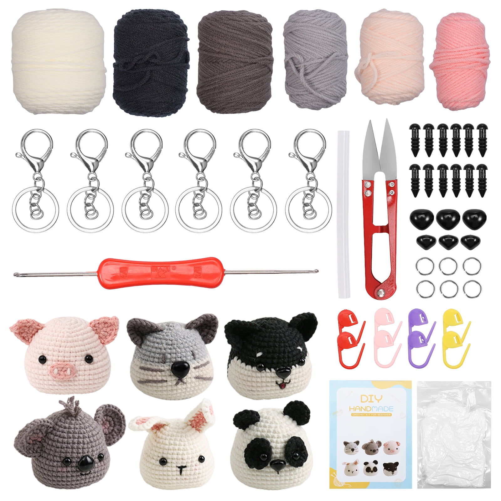 Wekvgz Beginners Crochet Kit Interesting Cute Animals Crochet Kit ...