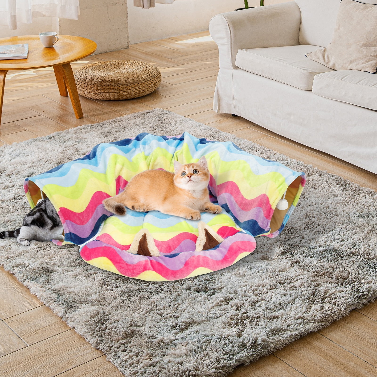 Wekvgz Bunny Tunnel Bed Cotton Plush Bunny Tube Tunnel Removable Rabbit ...