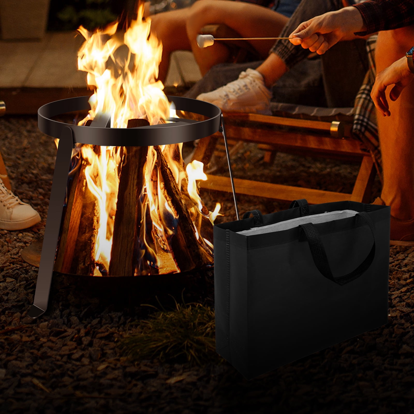 Wekvgz Campfires Tripod Stand Stable Fire Tripod Versatile Cast Iron ...