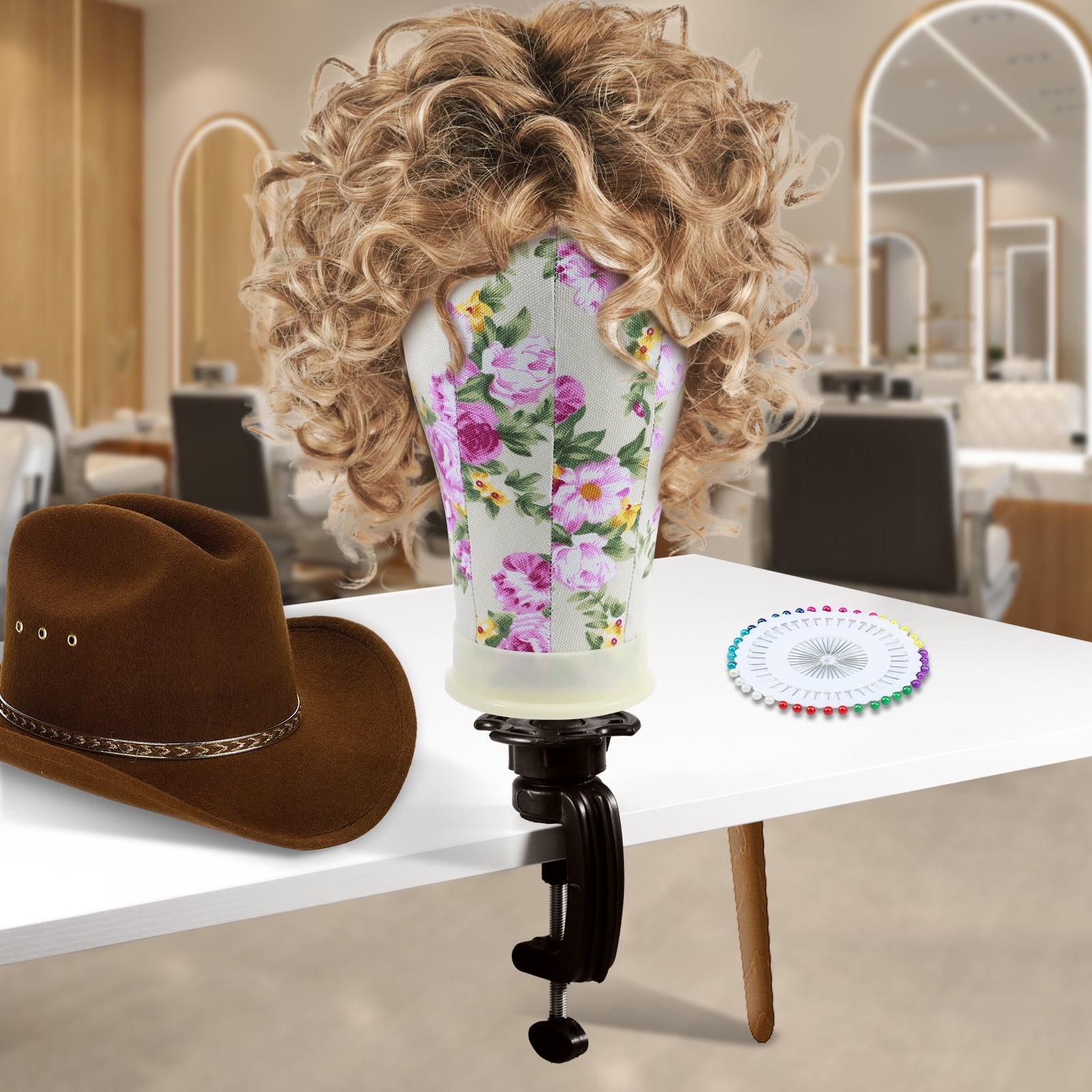 Wekvgz Canvas Block Head 22 inch Canvas Wig Head Easy to Use Mannequin ...