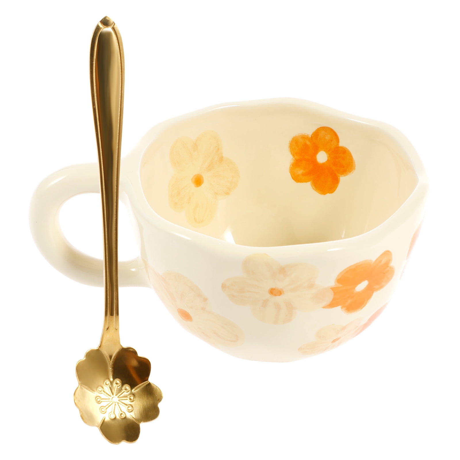 Wekvgz Ceramic Tea Mug Smooth Vintage Mugs with Handle Cute Tea ...