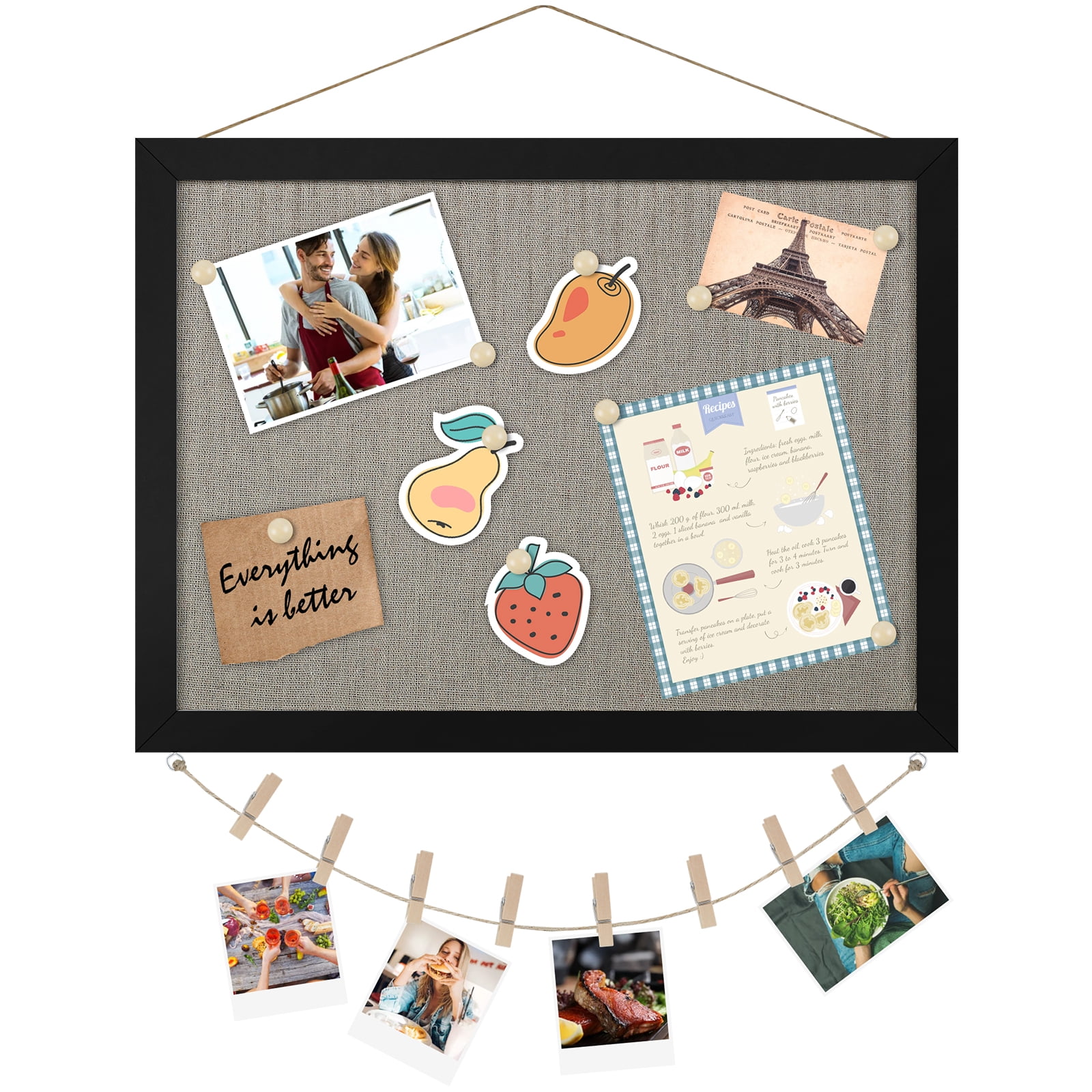 Wekvgz Cork Board Set Reusable Sturdy Pin Board Retro Wall Bulletin ...