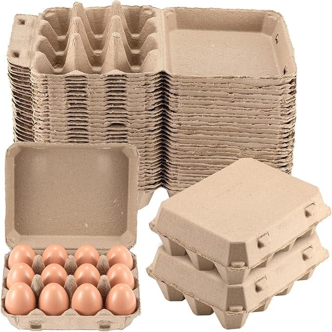 Wekvgz Egg Cartons Paper Pulp Empty Egg Cartons 3x4 Style Reusable Cardboard Egg Cartons ...