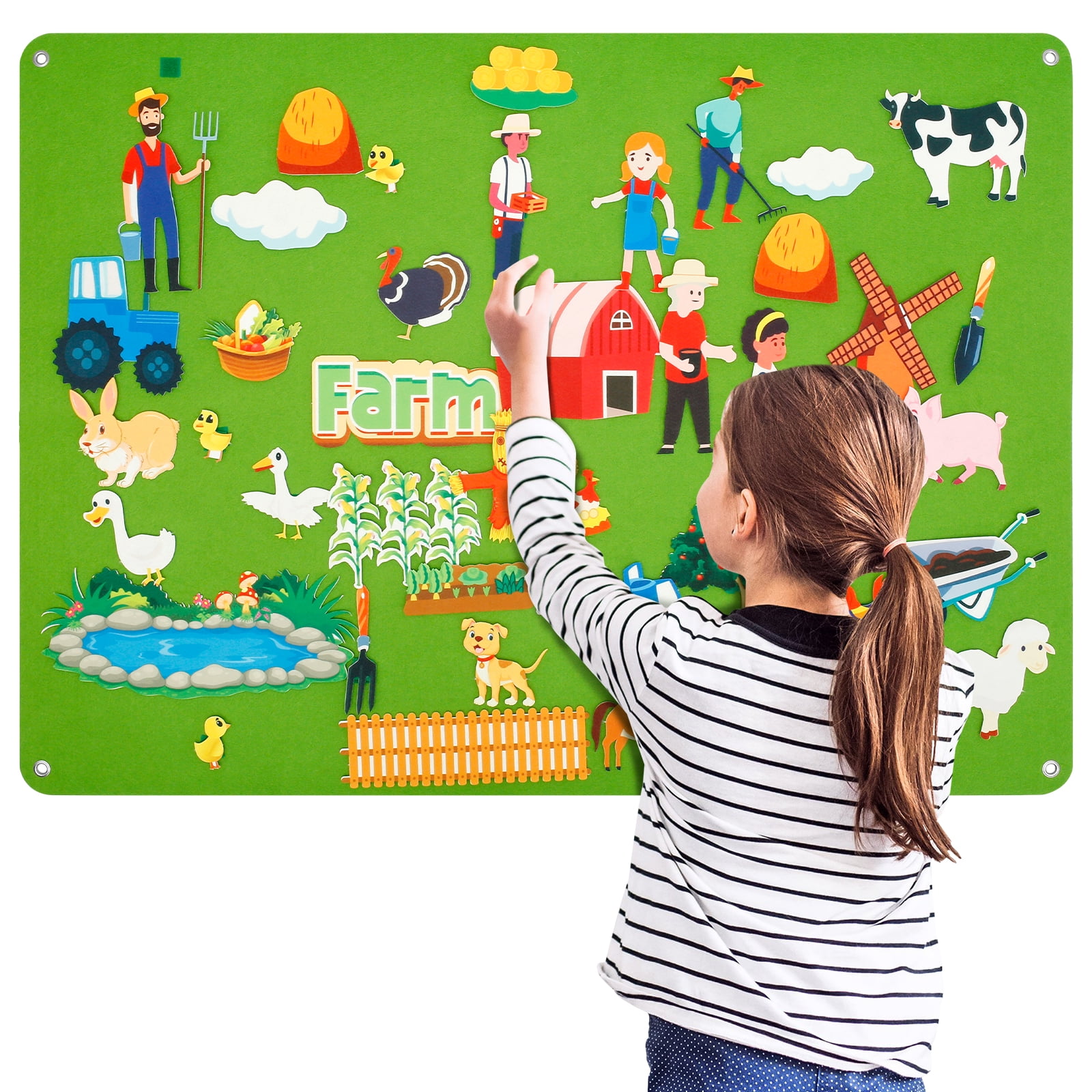 Wekvgz Felt Farm Board Set Educational Funny Farm Animals Story Board ...