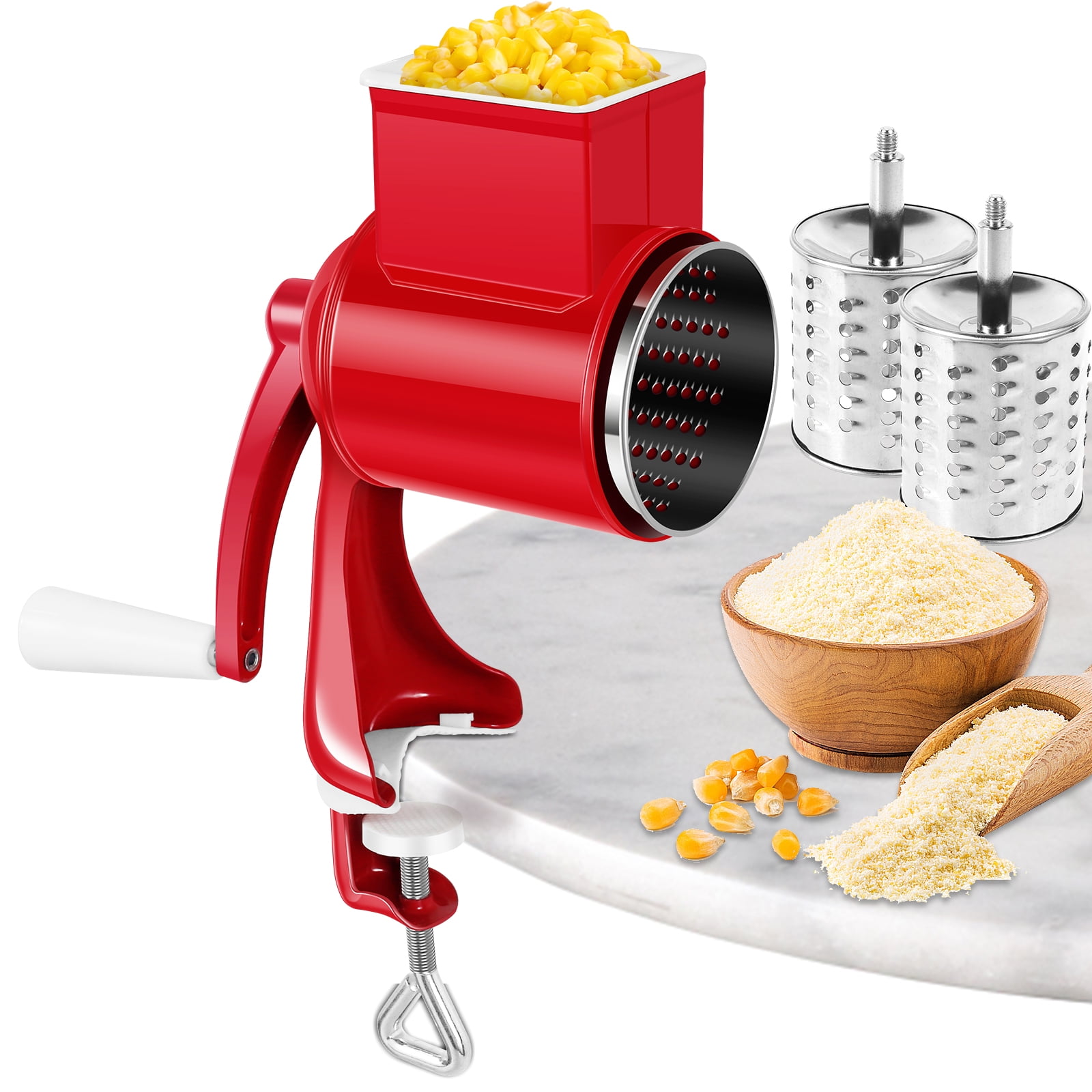 Wekvgz Hand Crank Grain Mill with Table Clamp Rustproof Manual Food ...