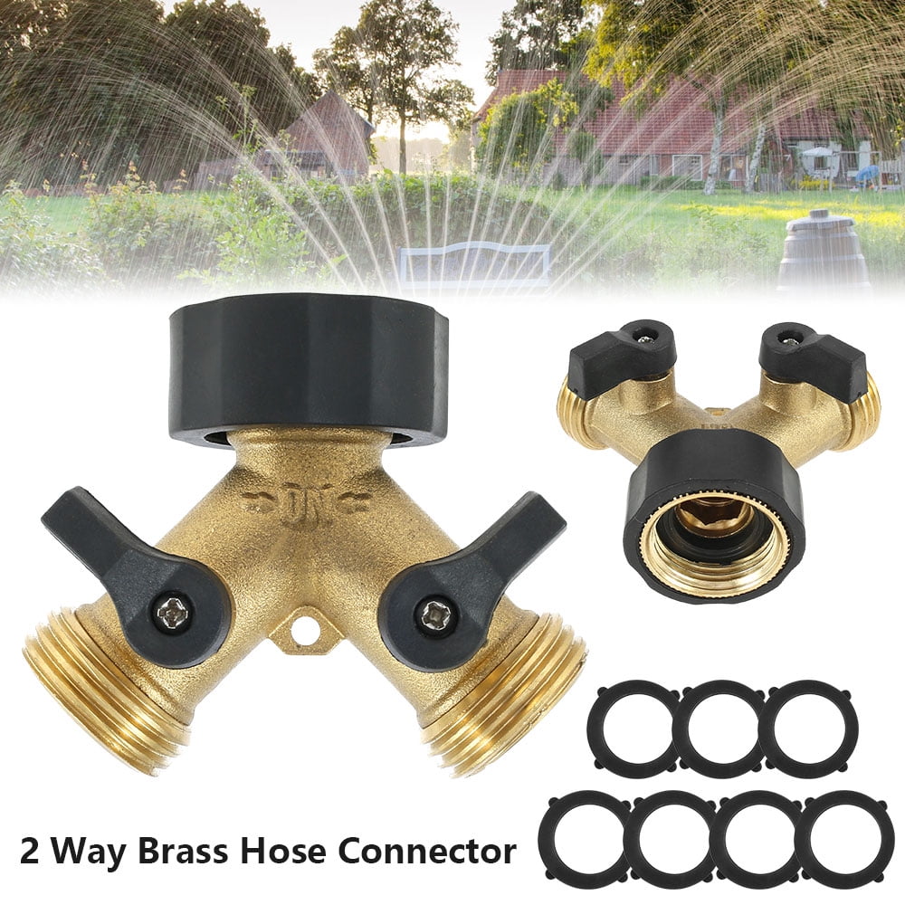 Wekvgz Brass Garden Hose Splitter, 2 Way Connector, Leakproof Design ...
