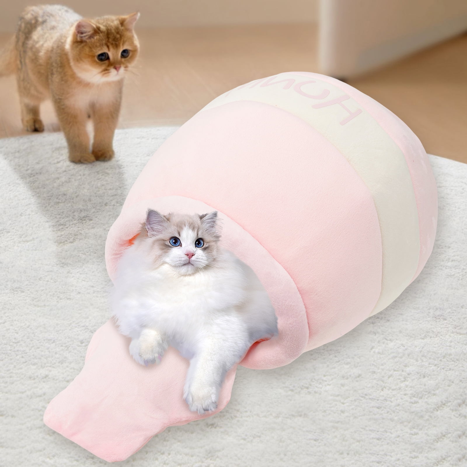 Wekvgz Honey Pot Cat House for Winter Comfortable Semi Closed Cat Cave ...