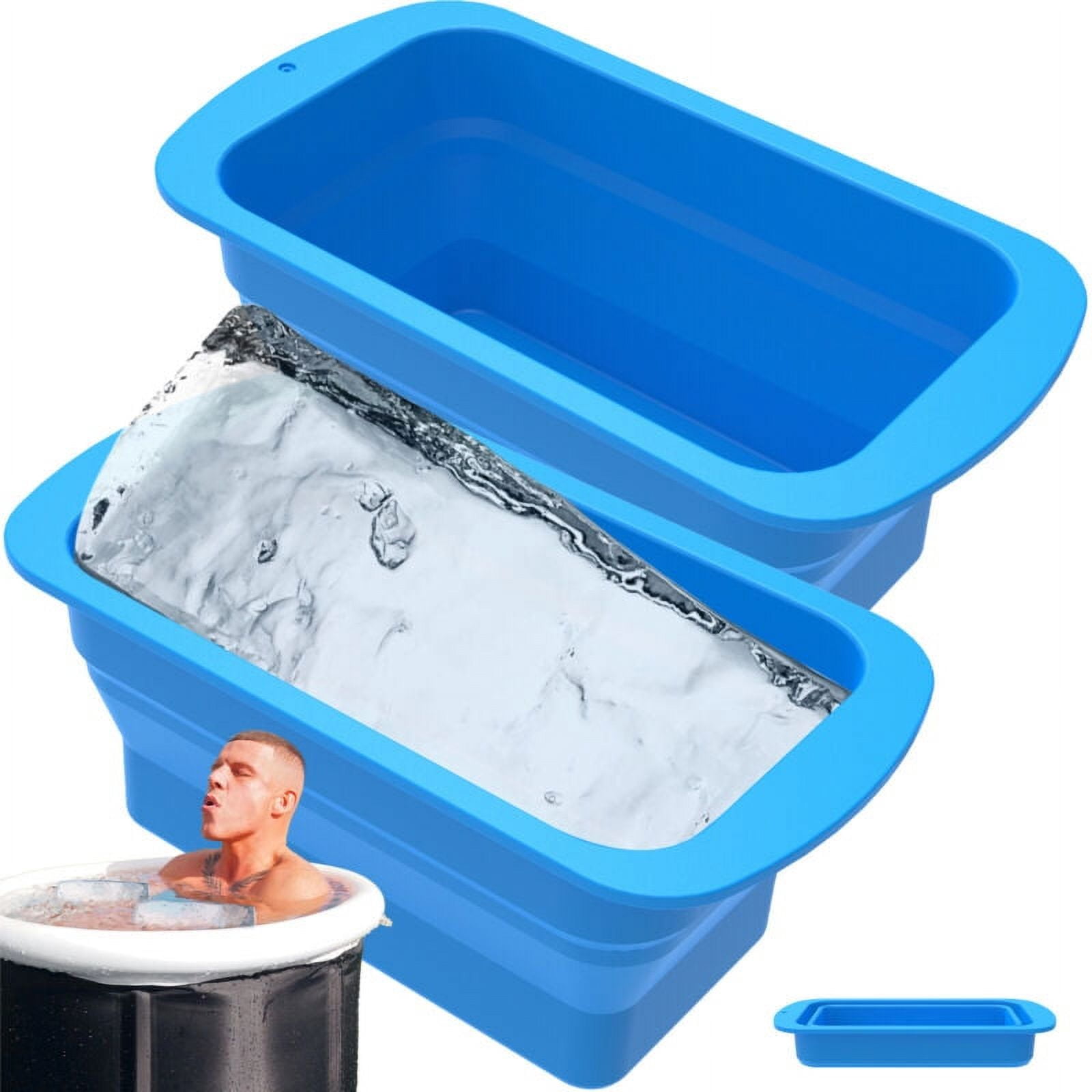 Wekvgz Ice Block Mold 2 Pack Extra Large Ice Cube Molds for Making 8lb ...