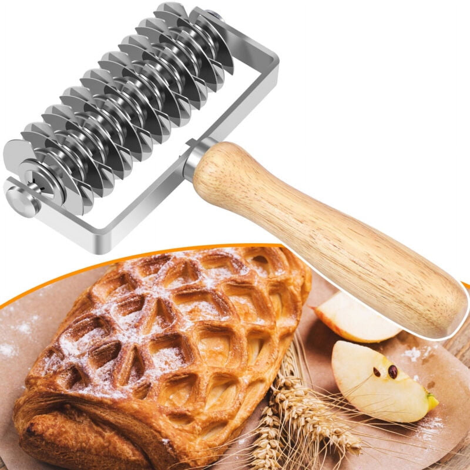 Wekvgz Lattice Cutter Stainless Steel Dough with Wooden Handle ...