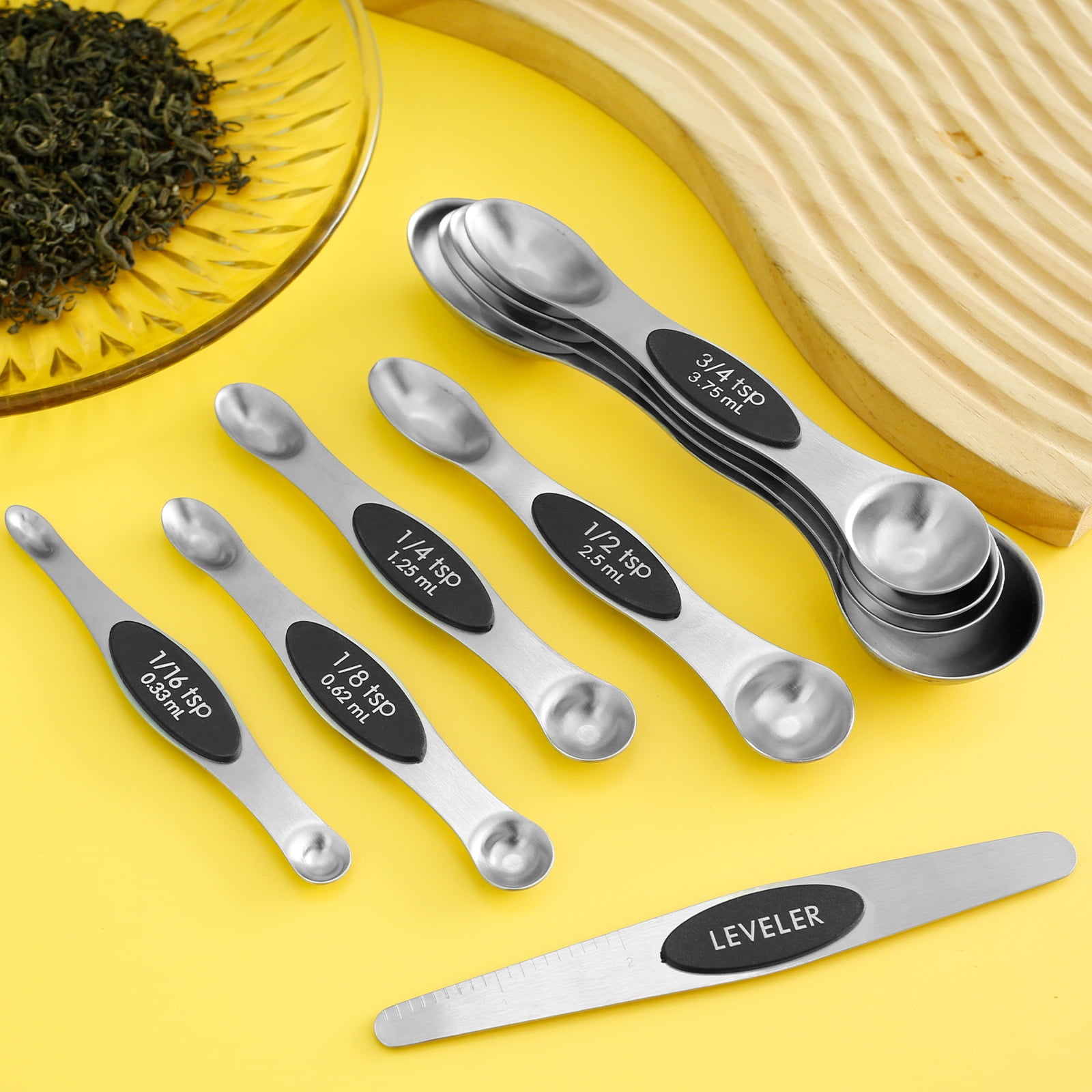Wekvgz Magnetic Measuring Spoons Versatile Safe Stainless Steel Double ...