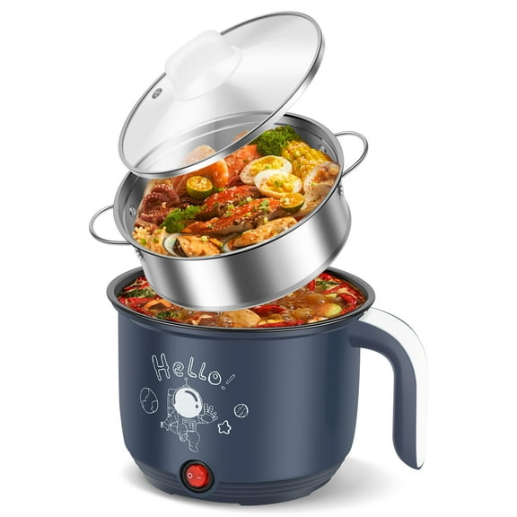 Ceramax Electric Hot Pot 2.5L, Nonstick Mini Cooker, Skillet Pan with ...