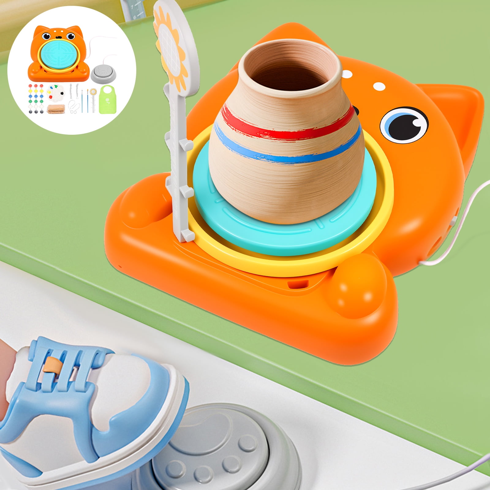Wekvgz Mini Kids Pottery Wheel Kid Pottery Wheel Kit Includes Turntable ...